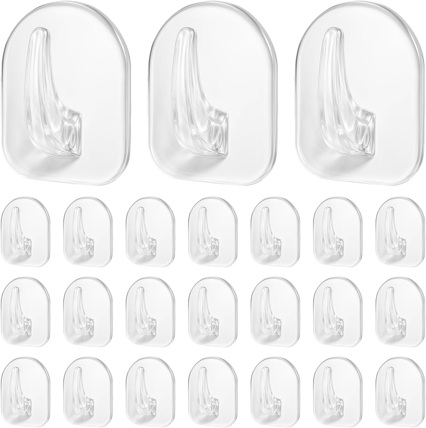 Amazon.com: Lnngub 50 Pcs Clear Adhesive Hooks,Plastic Small Acrylic ...