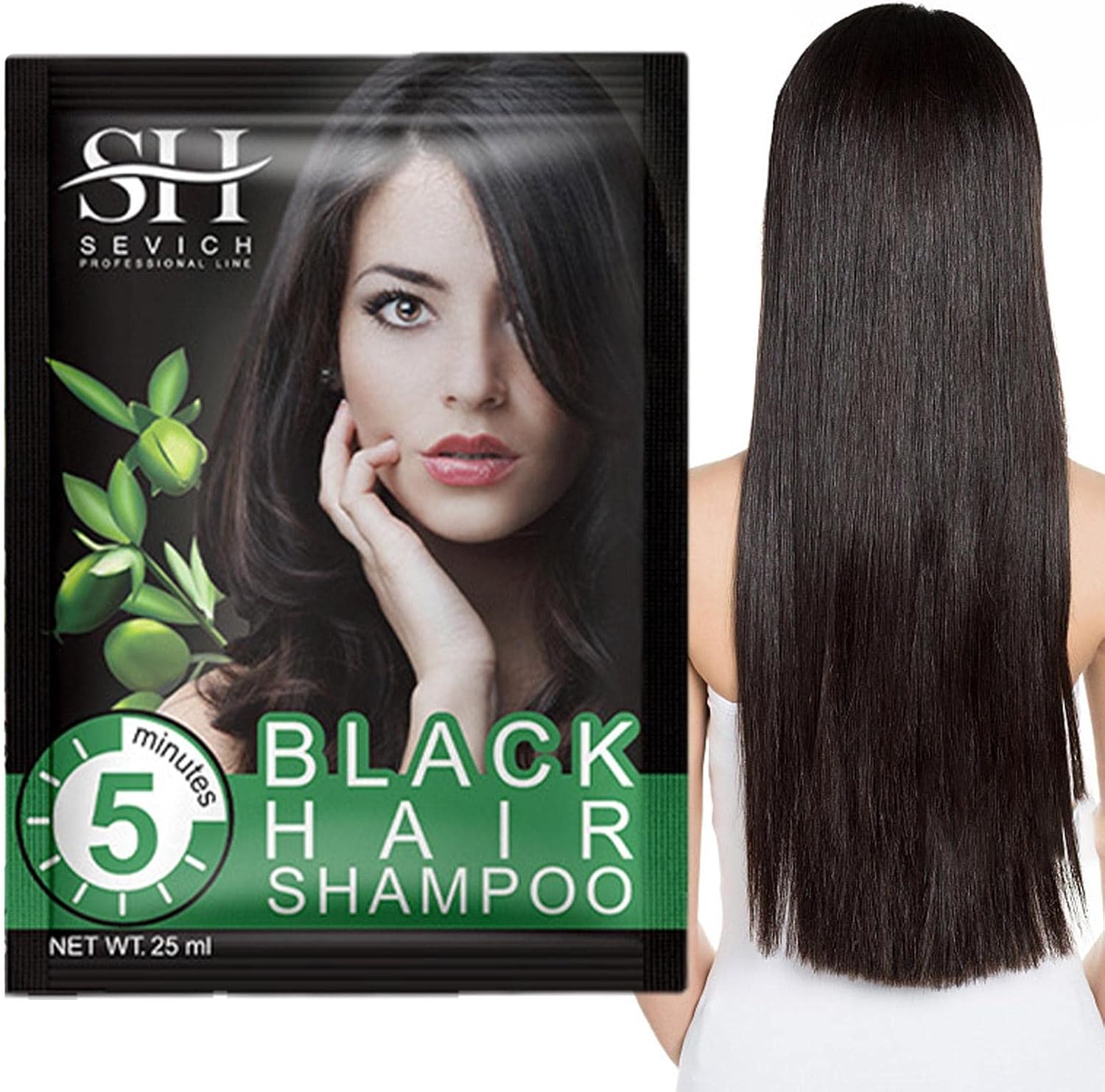 Instant Black Hair Dye - Black Hair Shampoo Hair Color for Gray Hair ...