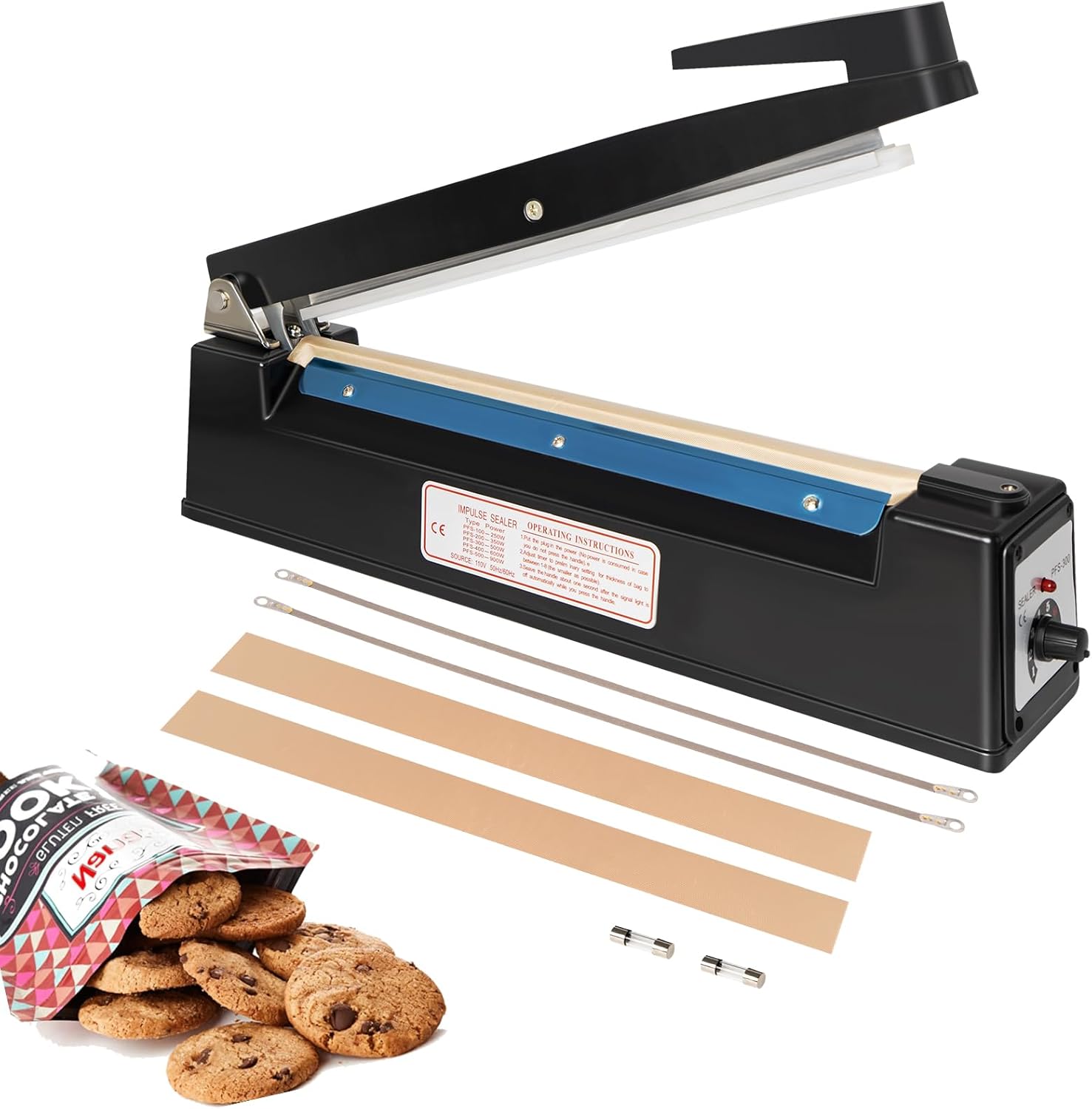 Amazon.com: Impulse Heat Sealer 12 Inch Seal Bag Machine,5MM Sealing ...