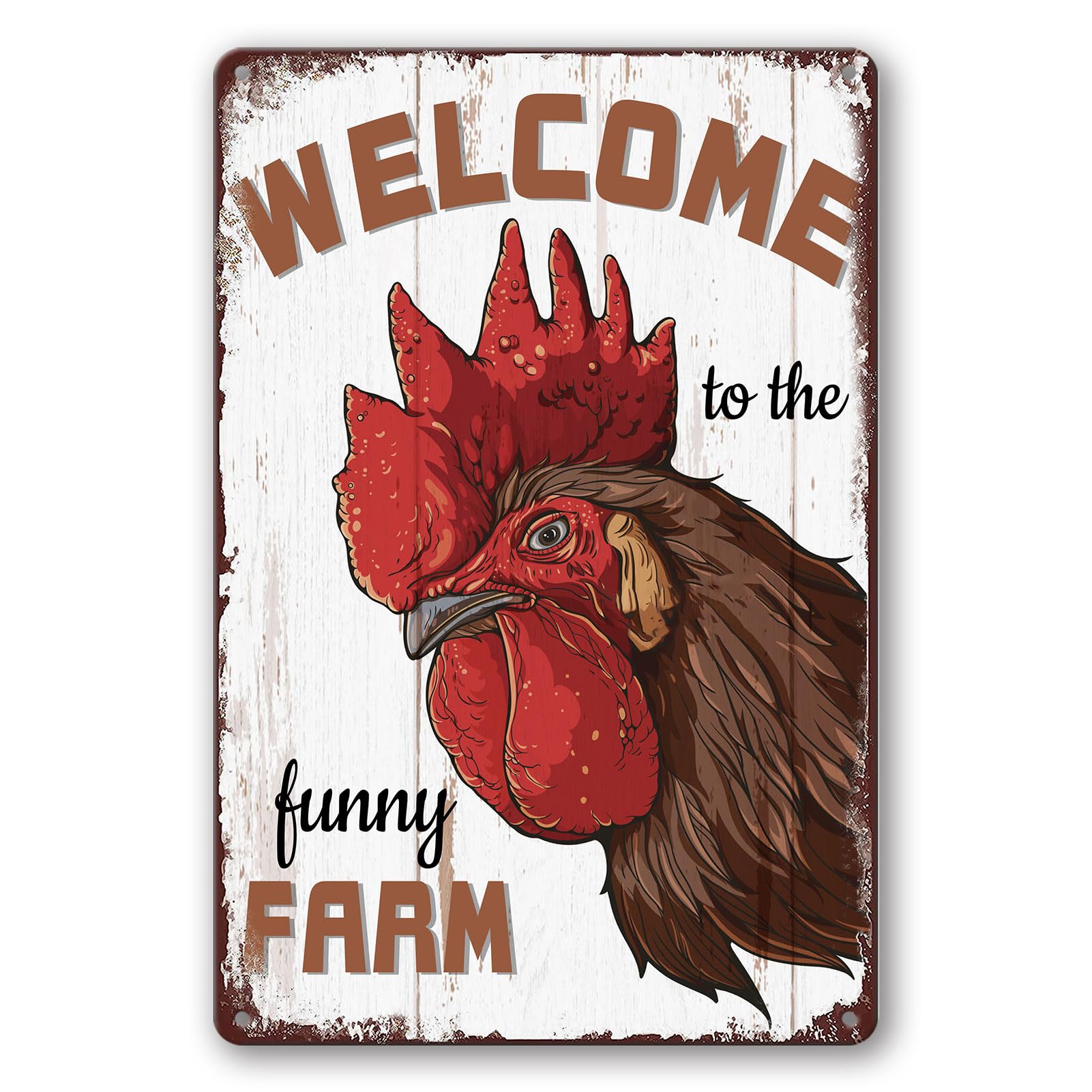 Amazon.com : Chicken Signs Welcome to The Funny Farm Sign Chicken Coop ...