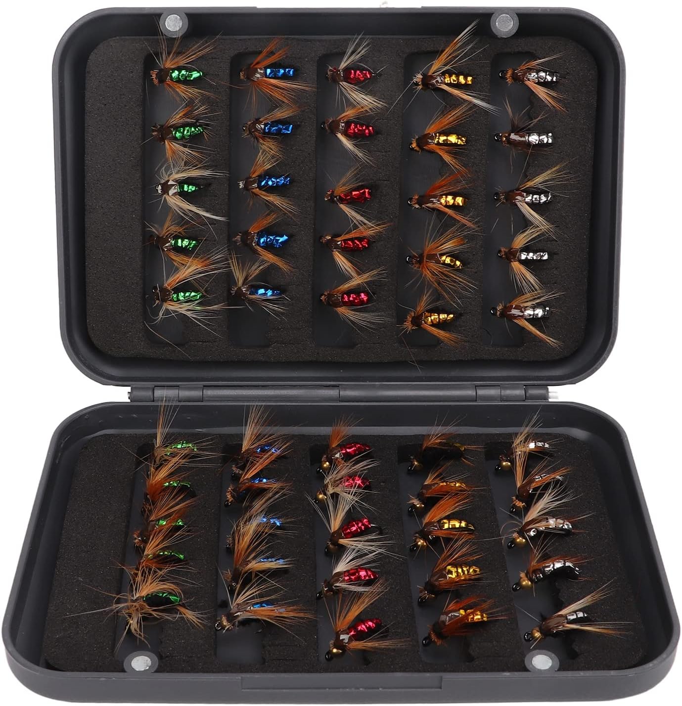 Amazon.com : Creahappy 50pcs Fly Fishing Lures Bait Kit with Storage ...