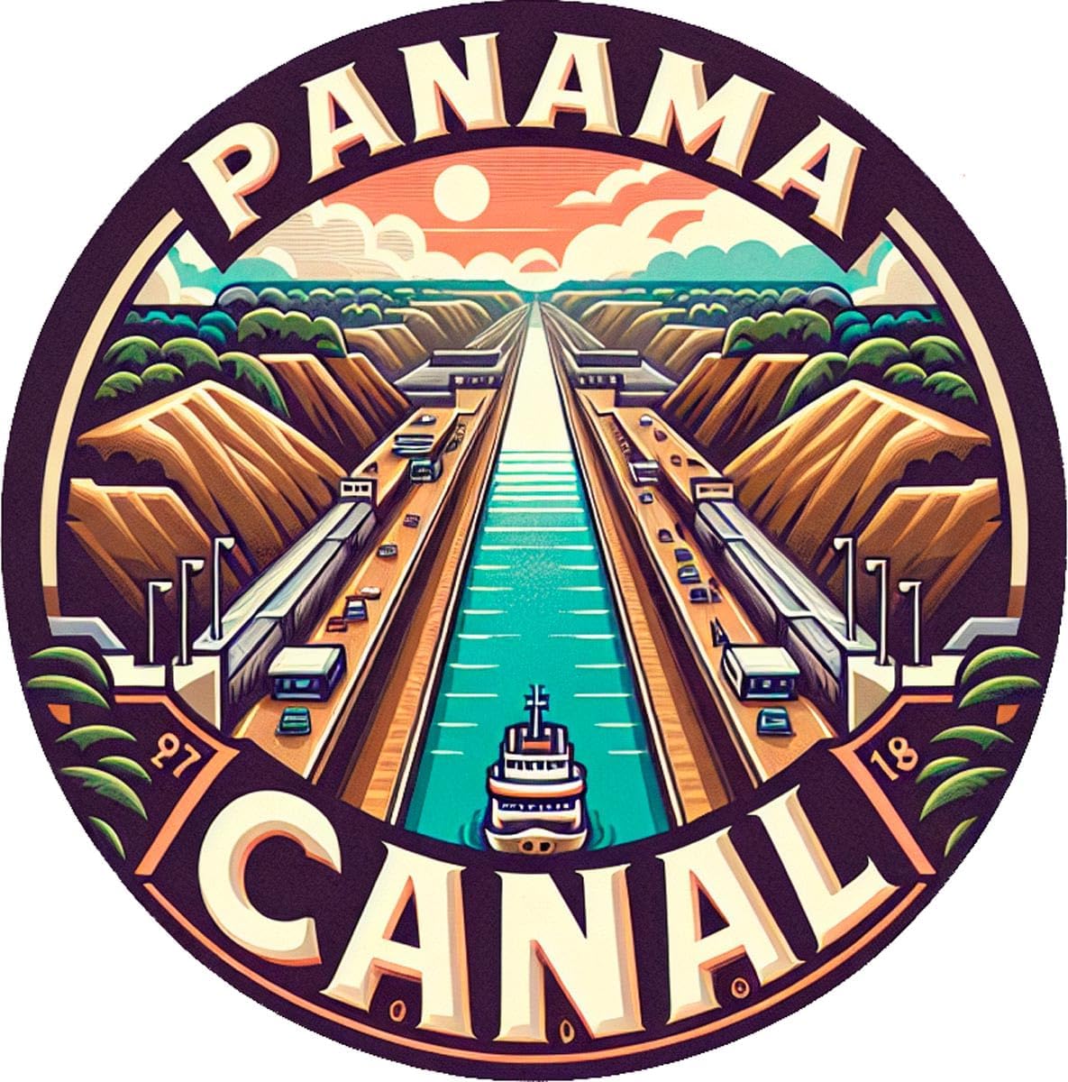 Amazon.com: Panama Canal Mementos Souvenir Die Cut Decorative Flat ...