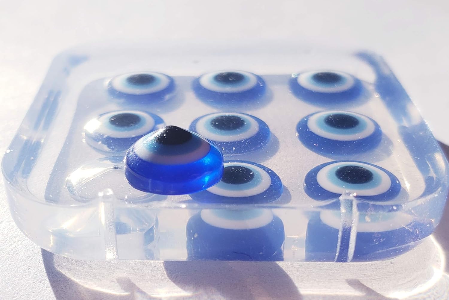 Amazon.com: AlenkaD. Resin Mold for Evil Eye Beads, Flat Back Cabochon ...