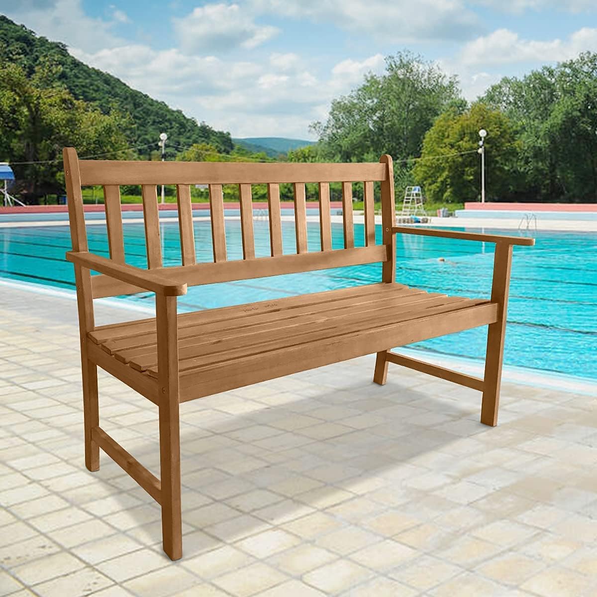 Amazon.com: Outdoor Patio Bench Wood Garden Bench Park Bench Acacia ...
