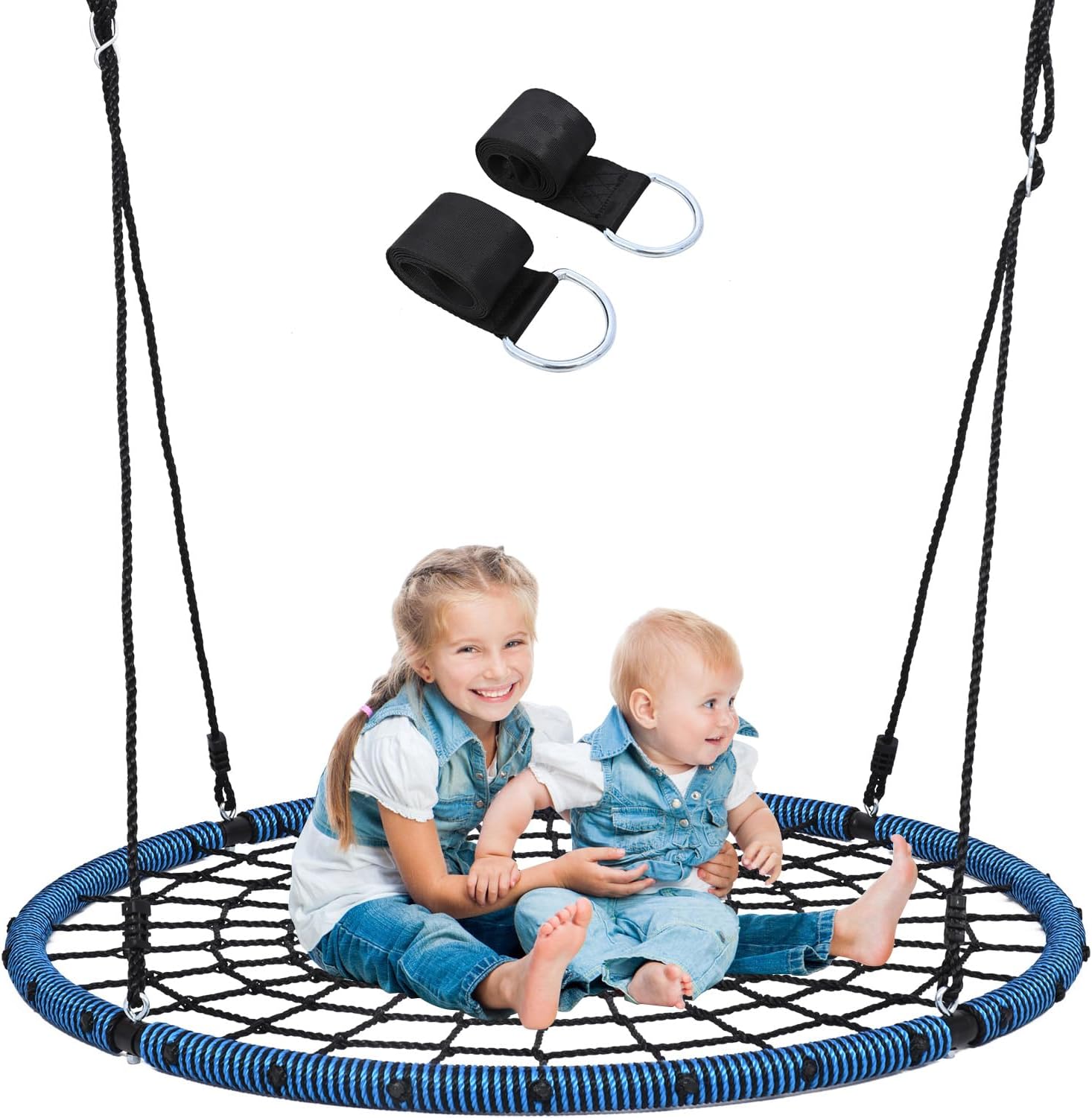 Amazon.com: AMGYM 40" Tree Swing Set - Spider Web Round Net Swing for ...