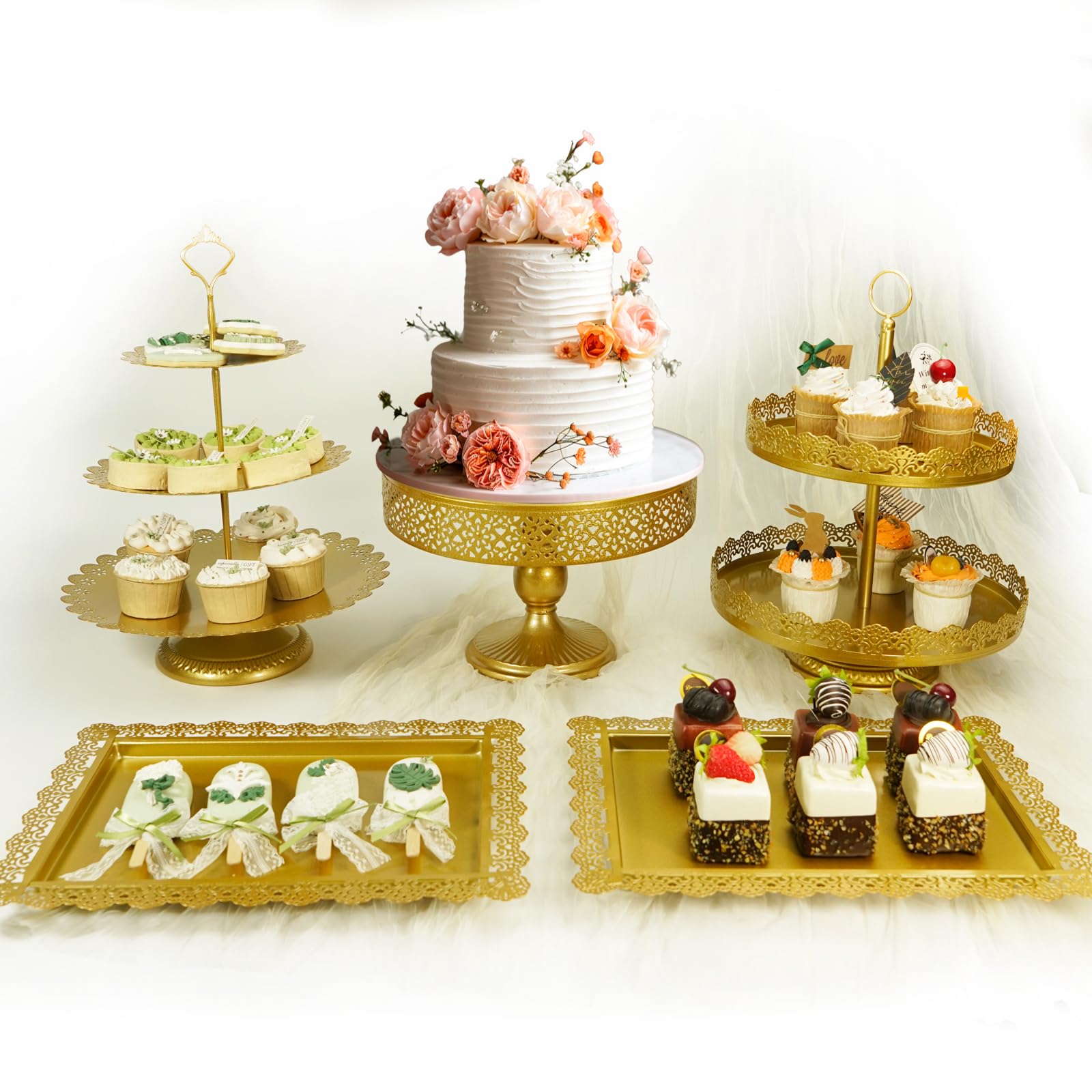 Snapklik.com : 12 Inch Cake Stand, 2/3-Tier Cupcake Stand, Rectangular ...