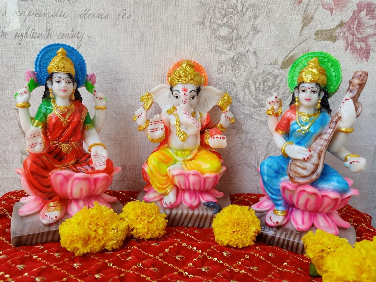 Buy NIRAJ ART Ganesh laxmi sarswati ji Set 7 inch for Diwali puja ...