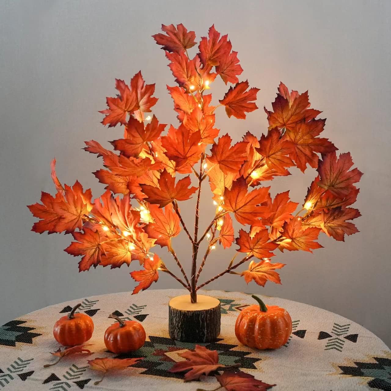 Amazon.com: Fall Lighted Tree,18Inch Prelit Artificial Maple Tree with ...