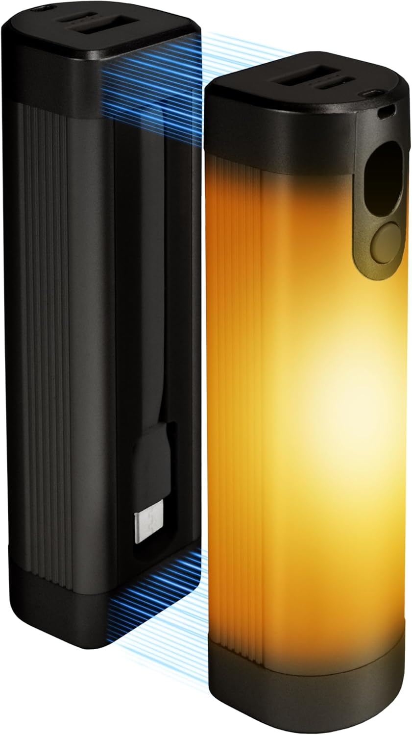 Amazon.co.jp: Excitech 充電式カイロ 【1台3役】 モバイルバッテリー 懐中電灯 分離式 10000mAh 防災 軽量 3段階温度調節 電気カイロ 17時間連続使用 ...