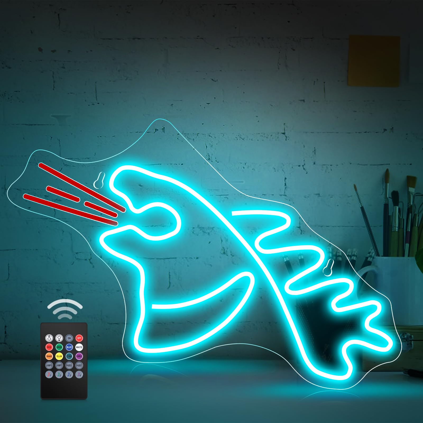 Amazon.com : Elstey Monsters Neon Sign, RGB Fire-breathing Monster Led ...