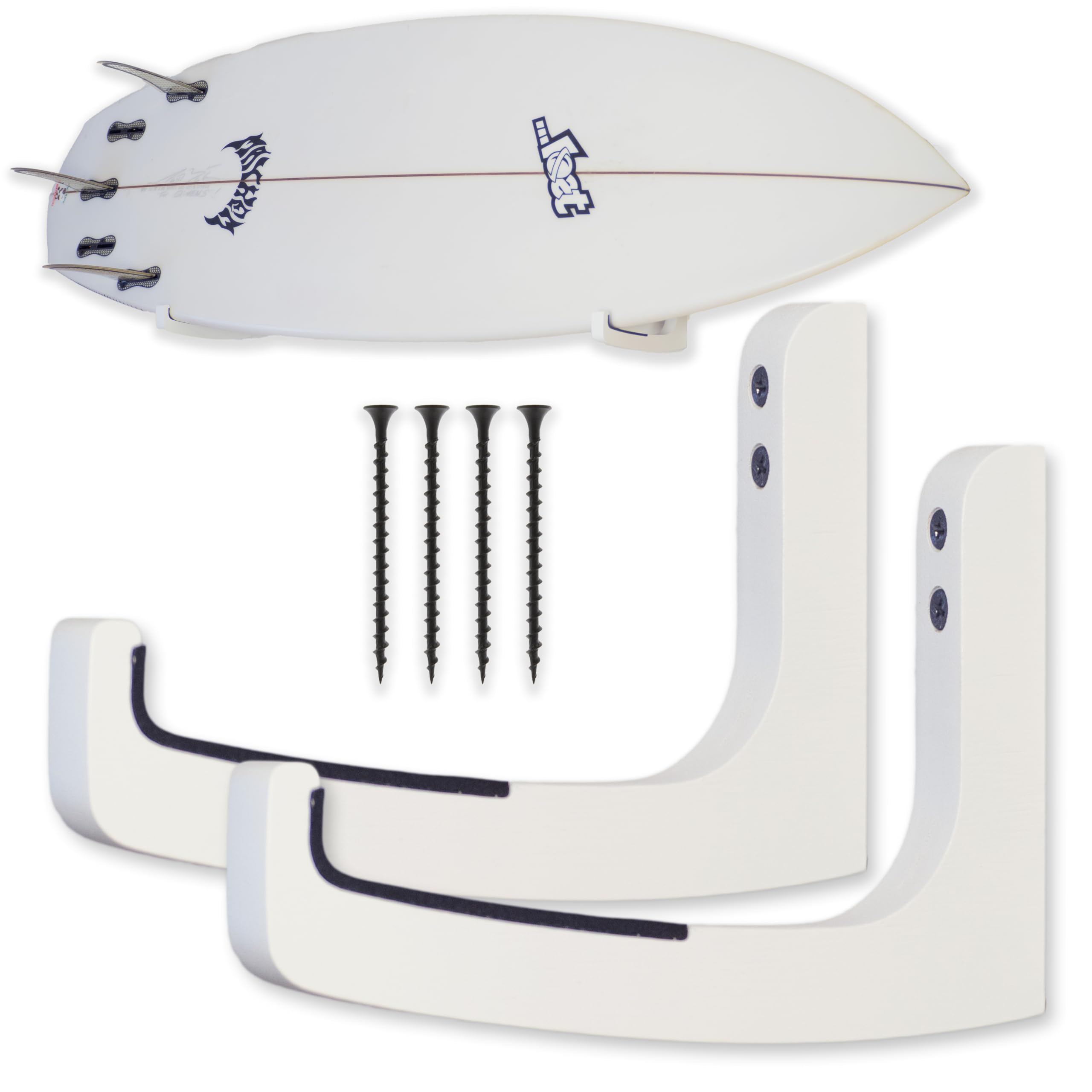 Amazon.com: Surfboard Rack Wall Mounted | fits Shortboards, Fishes, and ...