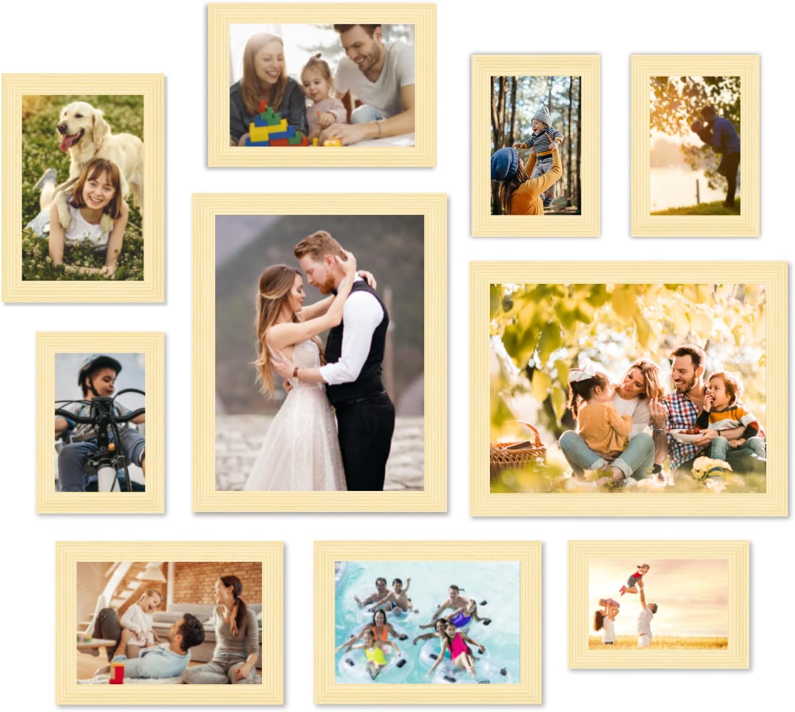Amazon.com - Picture Frame Collage Set Wall Decor for Photo, Natural ...