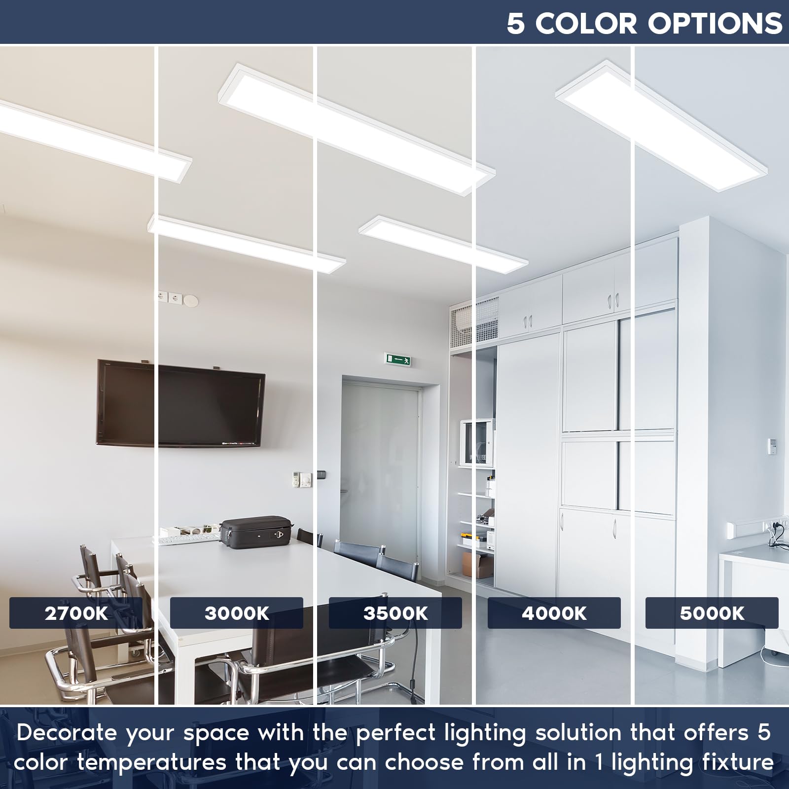 1x4 Ft LED Panel Light LUXRITE 1x4 FT Slim LED Panel Light – 5 CCT ...