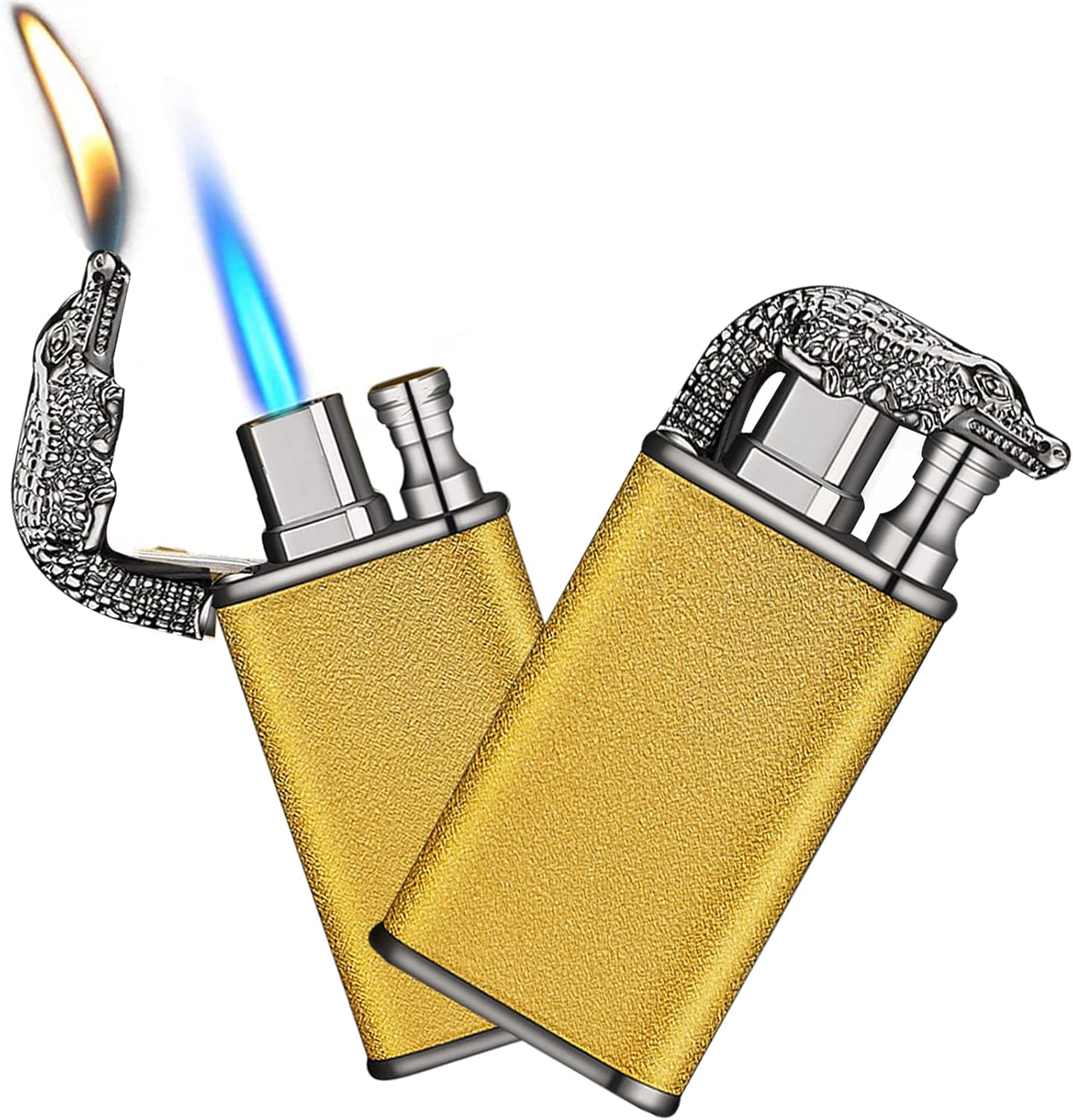 Amazon.com: PIOYYDS Magic Dual Flame Crocodile Lighter, Fire Creative ...