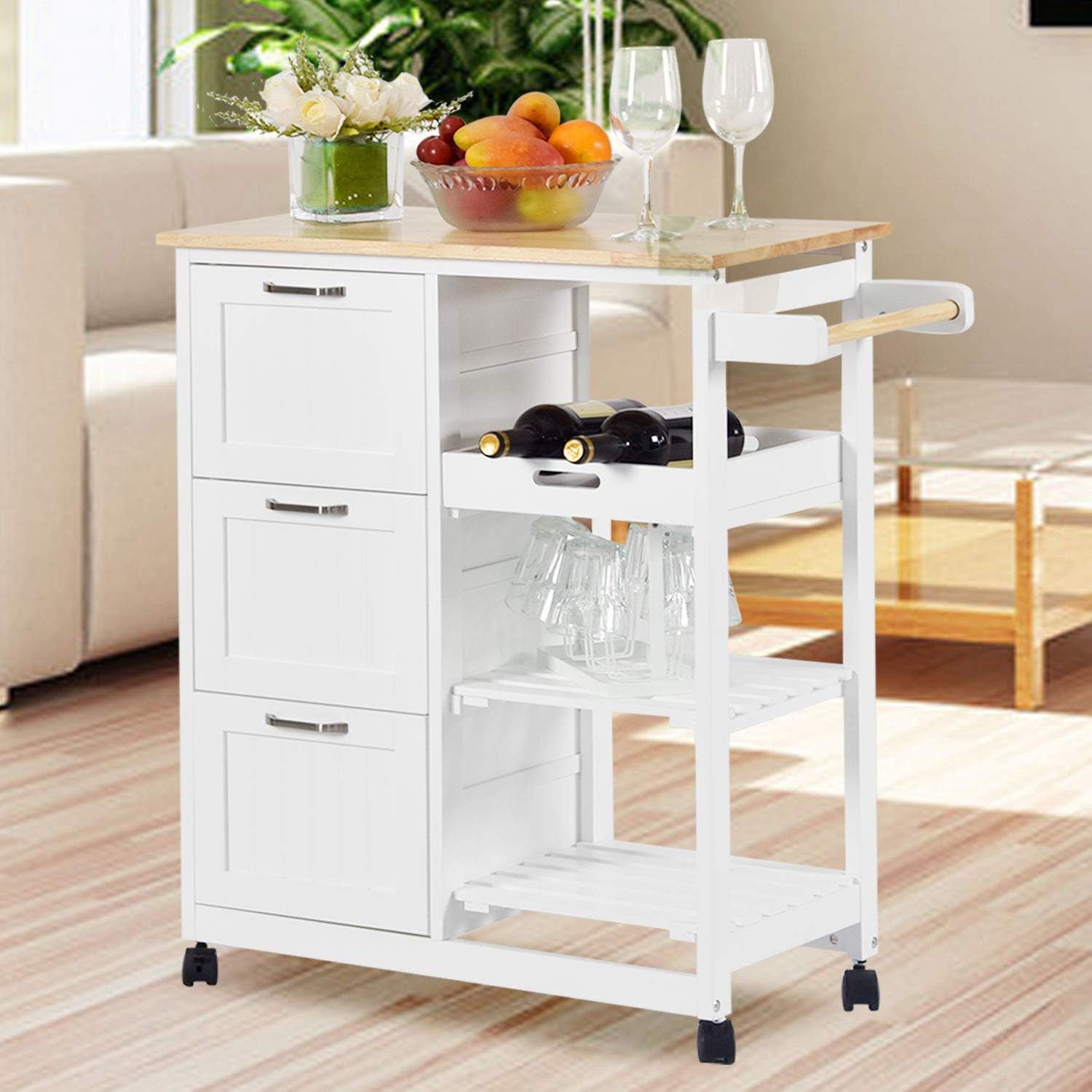 Amazon.com: NSdirect Kitchen Island Cart,Industrial Kitchen Bar&Serving ...