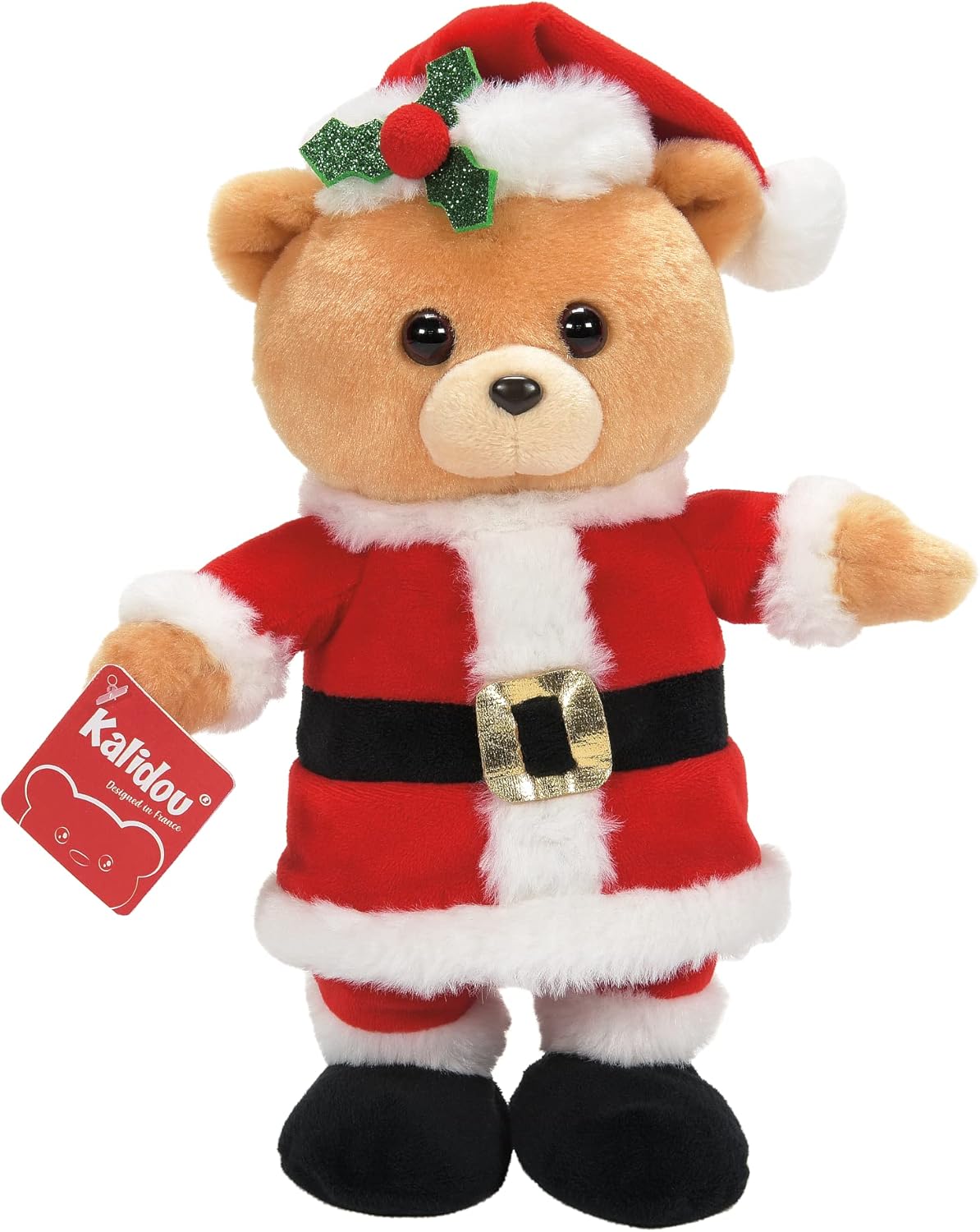 Amazon.com: Enesco Kalidou Santa Teddy Bear Walking Talking Plush ...