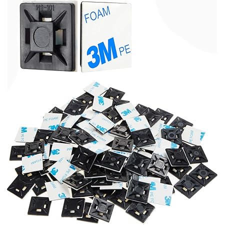 Amazon.com: 100 Pack Adhesive Clips for Wire Zip Tie Holder Mounts Self ...