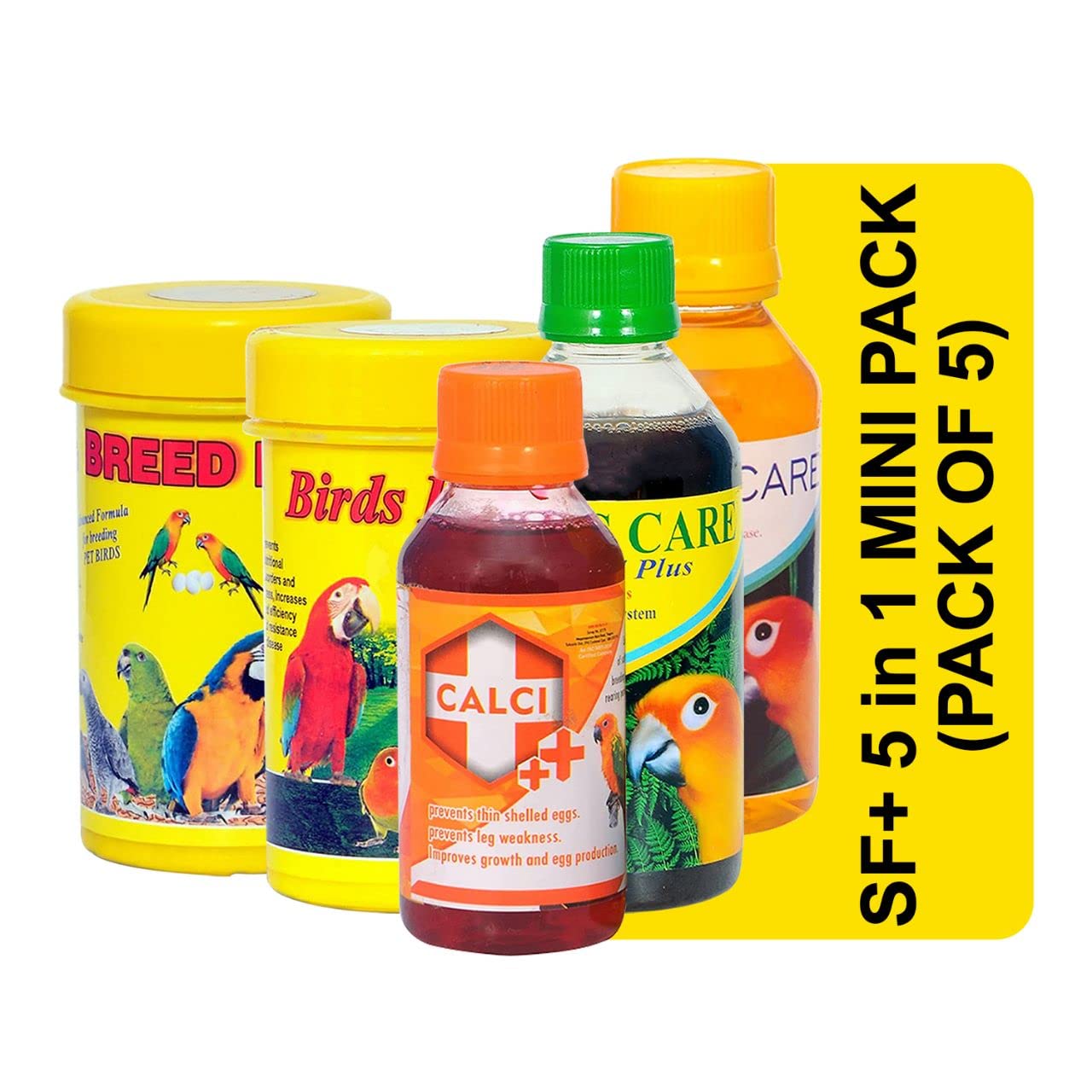 TUNAI Sf+ Bird Health Supplements Combo Packs (Pack Of 5, Mini) Healthy ...