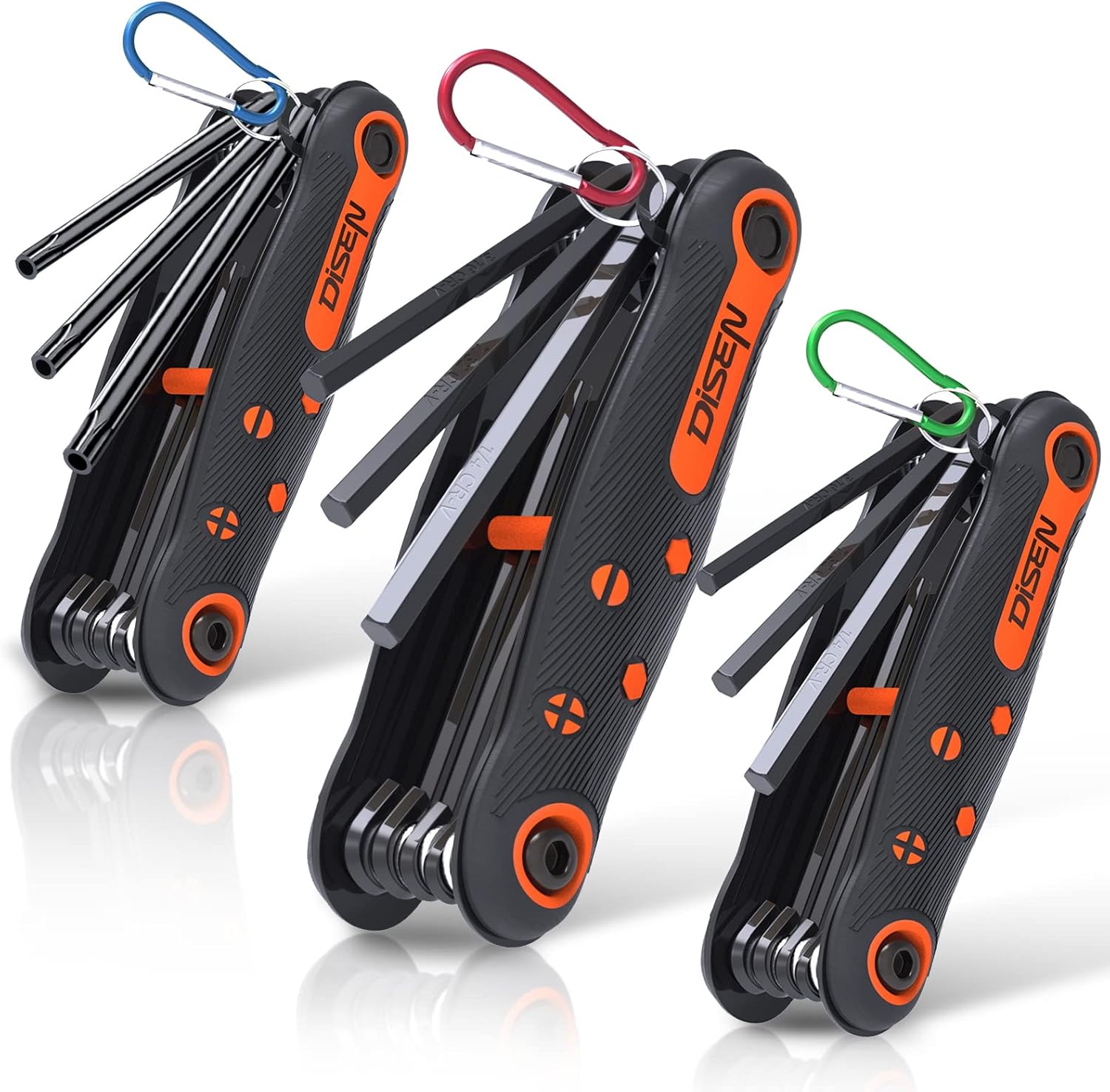 DISEN 25-Piece Folding Allen Key Set - 3-Pack SAE & Metric Hex Key ...