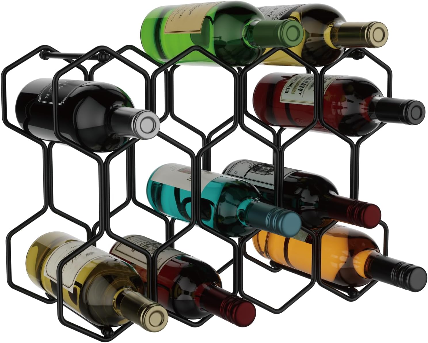 Amazon.com: vatakein Countertop Wine Rack - 14 Bottle Freestanding ...