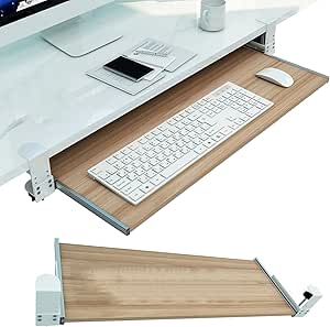 Desk Extender Wooden Keyboard Tray Shelf Organizer with Extra Work ...