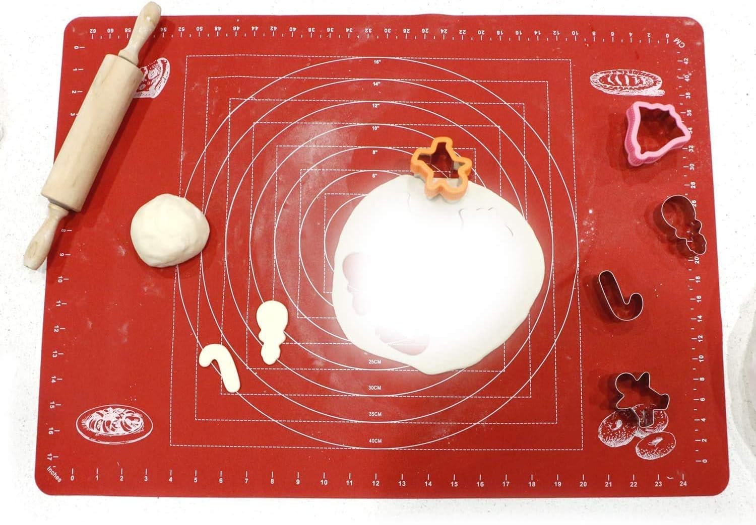 Extra Large Silicone Pastry Baking Mat for Dough Rolling with ...