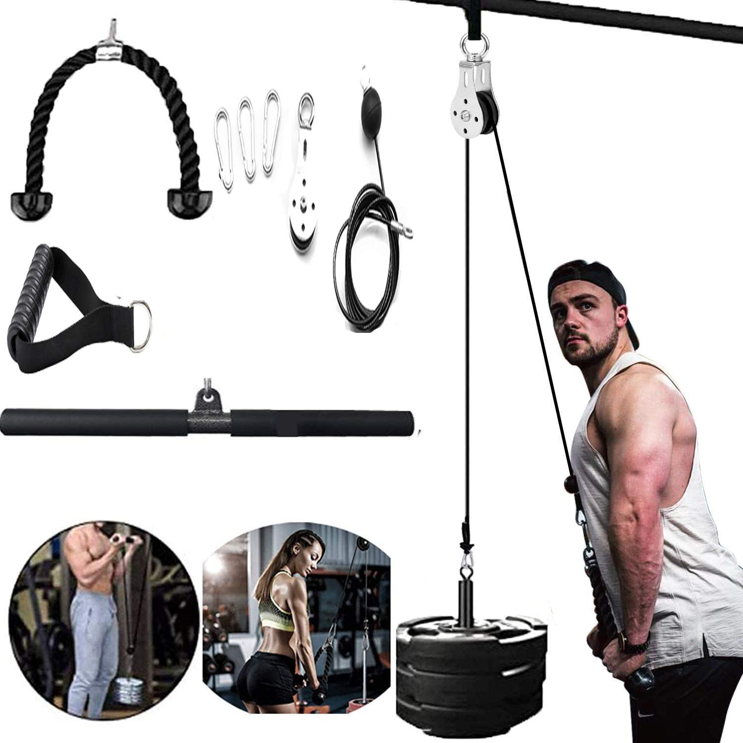 Buy Alrigon 3 in 1 Pulley Cable System, Pulley System Gym LAT Pulldown ...