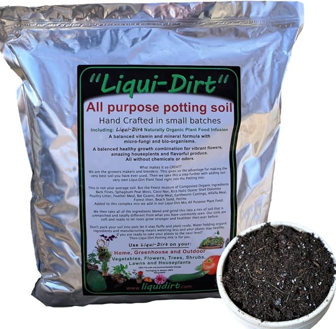Amazon.com : Liqui-Dirt Natural Potting Soil Bio-Organic Mix for Indoor ...