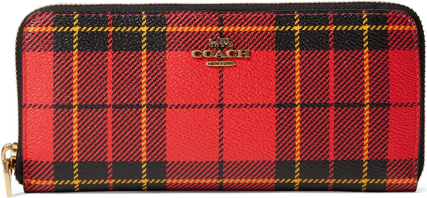Amazon.com: COACH Novelty Box Program Plaid Print Slim Accordion Zip ...