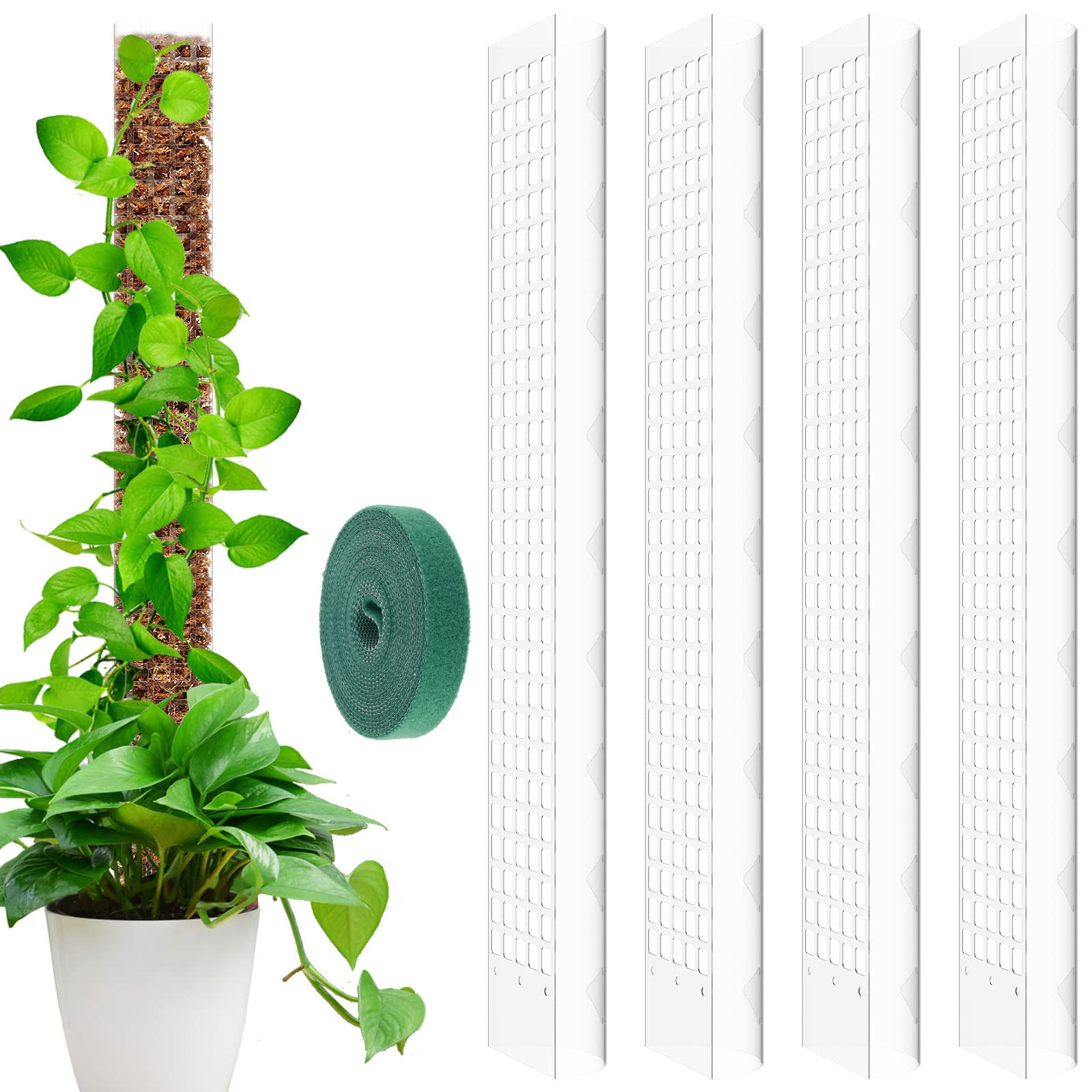 willkey 4PCS 24 Inch Plastic Moss Poles for Botany Monstera Reusable ...