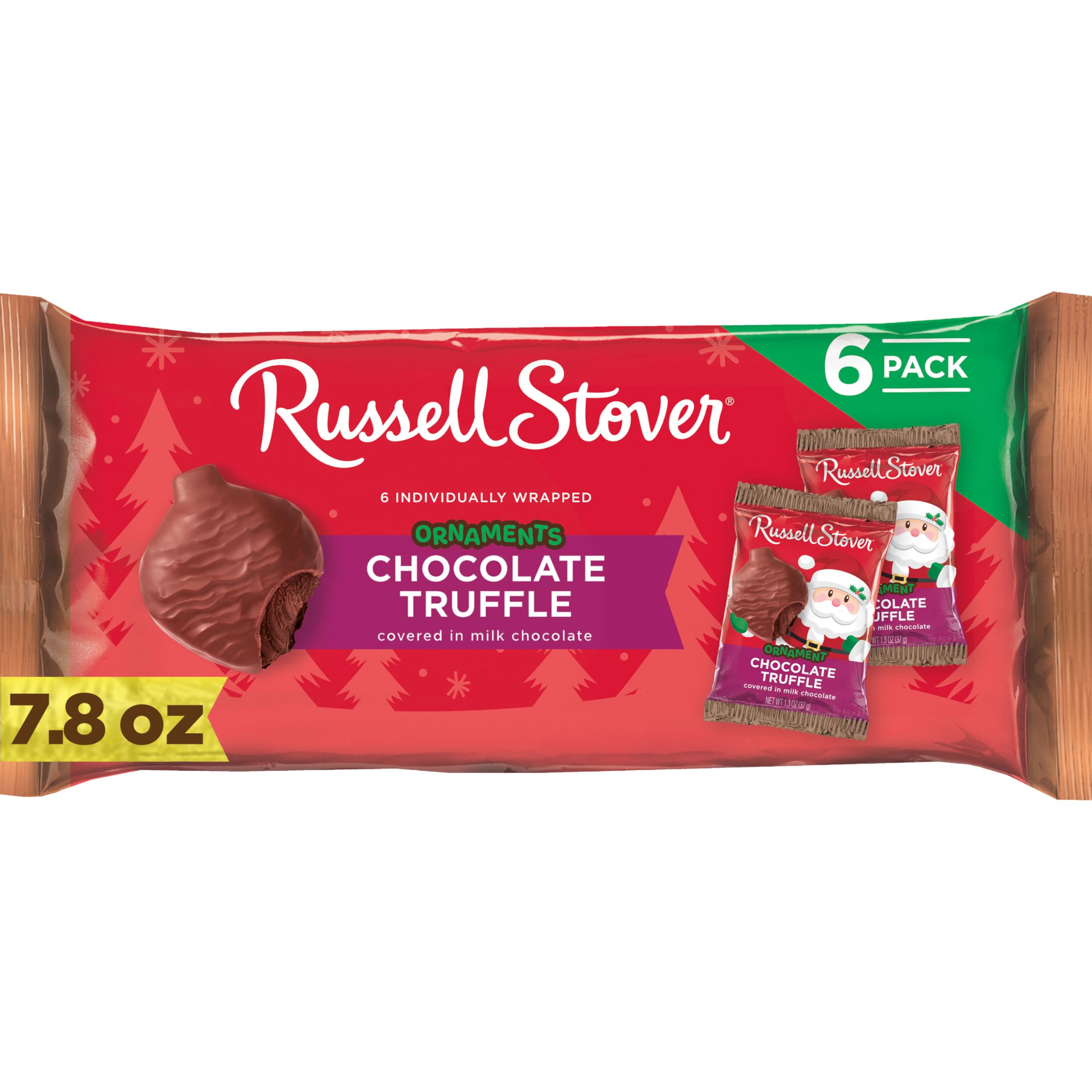 Amazon.com: Russell Stover Milk Chocolate Truffle Ornaments, 6 ...
