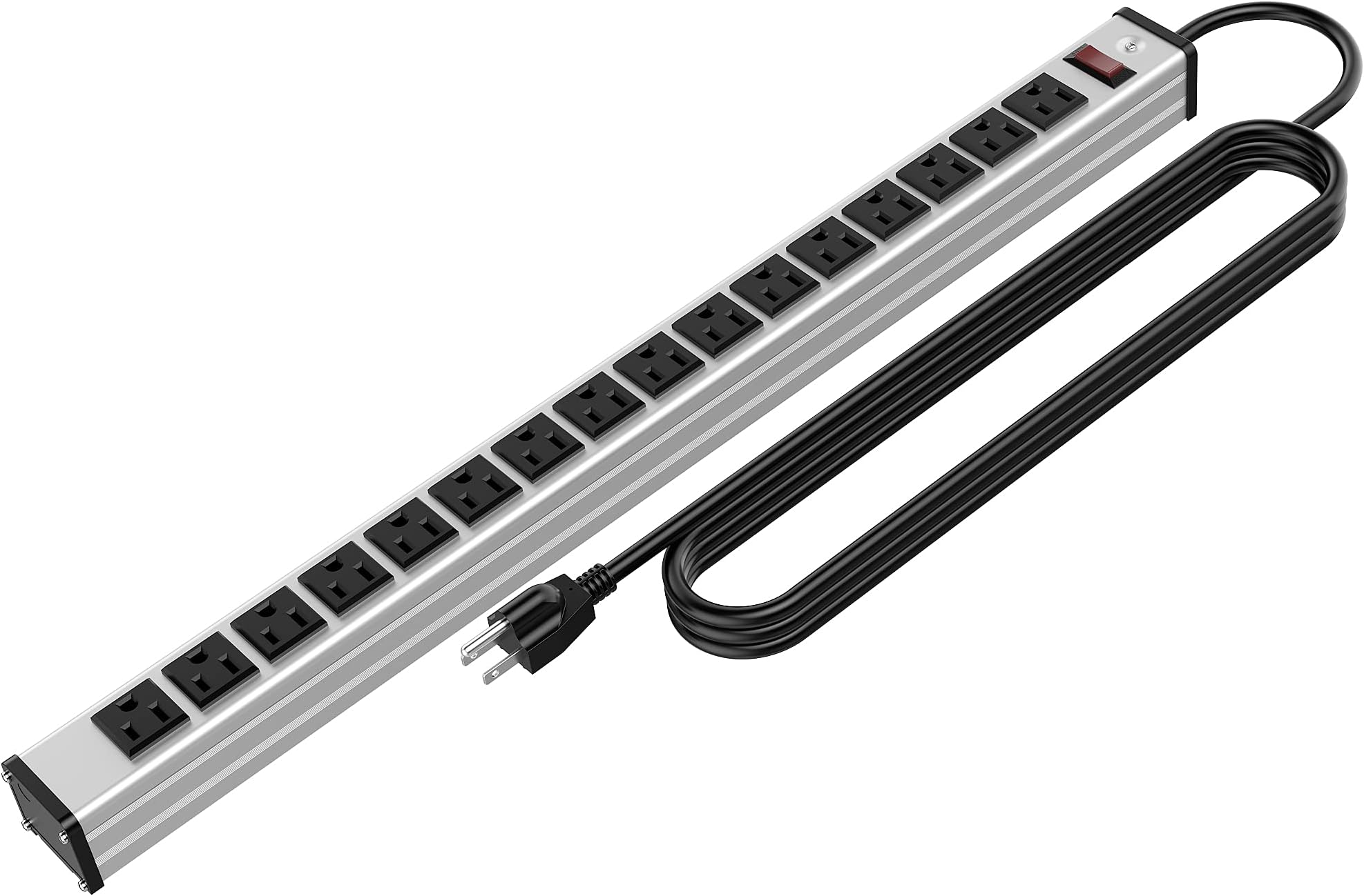 16 Outlets Heavy Duty Metal Socket Power Strip,Oviitech 15-Foot Long ...