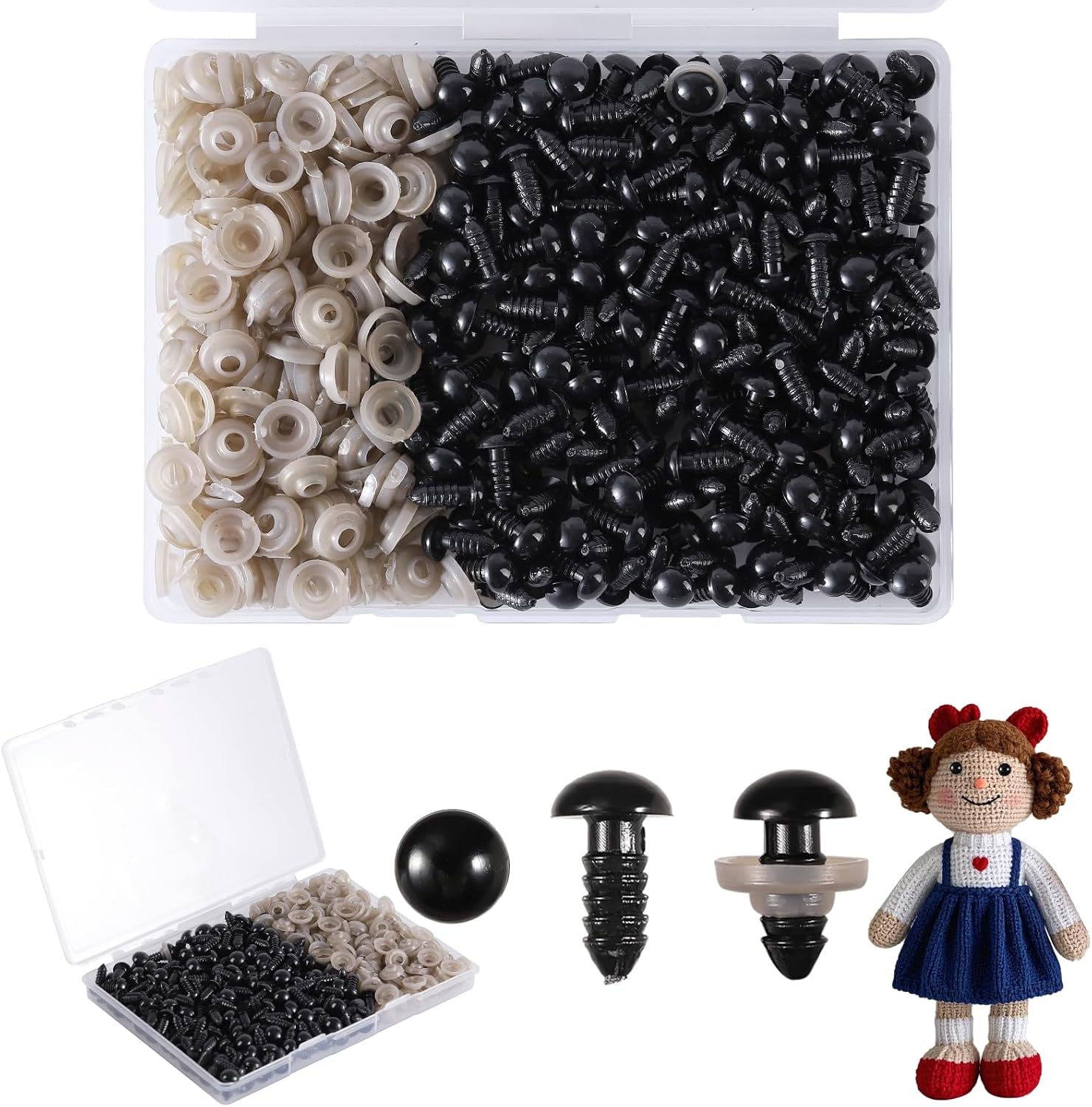 Amazon.com: MUCUNNIA 400pcs 9mm Safety Eyes for Amigurumi with Washers ...