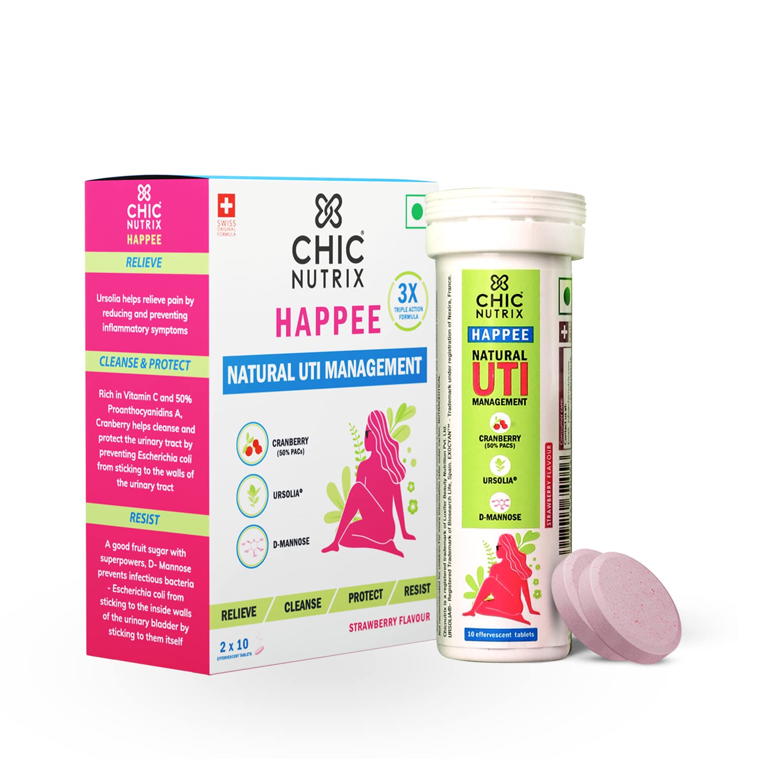 Buy Chicnutrix Happee - Cranberry Juice for UTI treatment with Ursolia ...