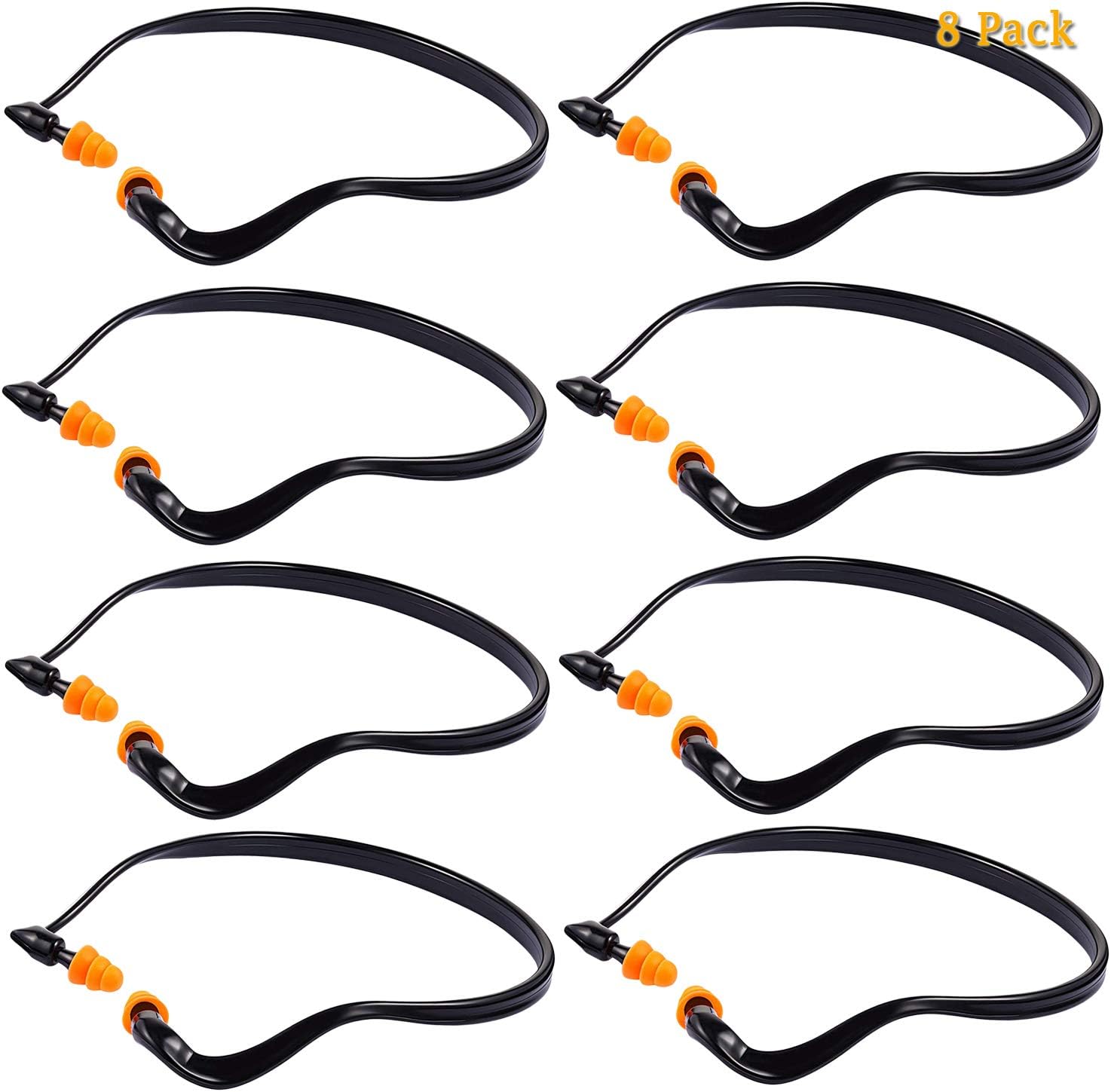 Amazon.com: 8 Pairs Noise Cancelling Ear Plugs, Banded Earplugs Hearing ...