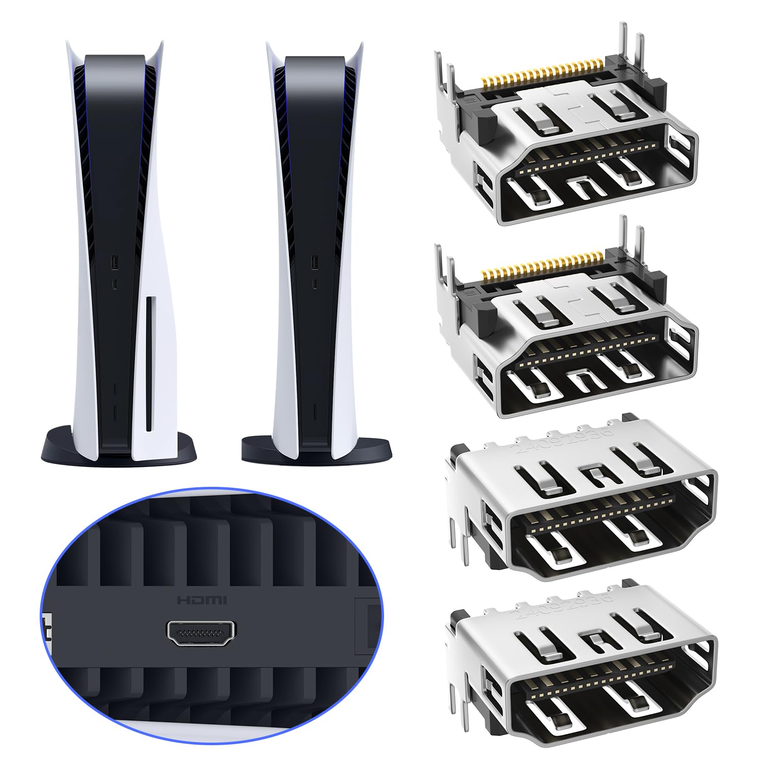 Snapklik.com : RGEEK 4-Pack HDMI Port Replacement For PS5Display Socket ...
