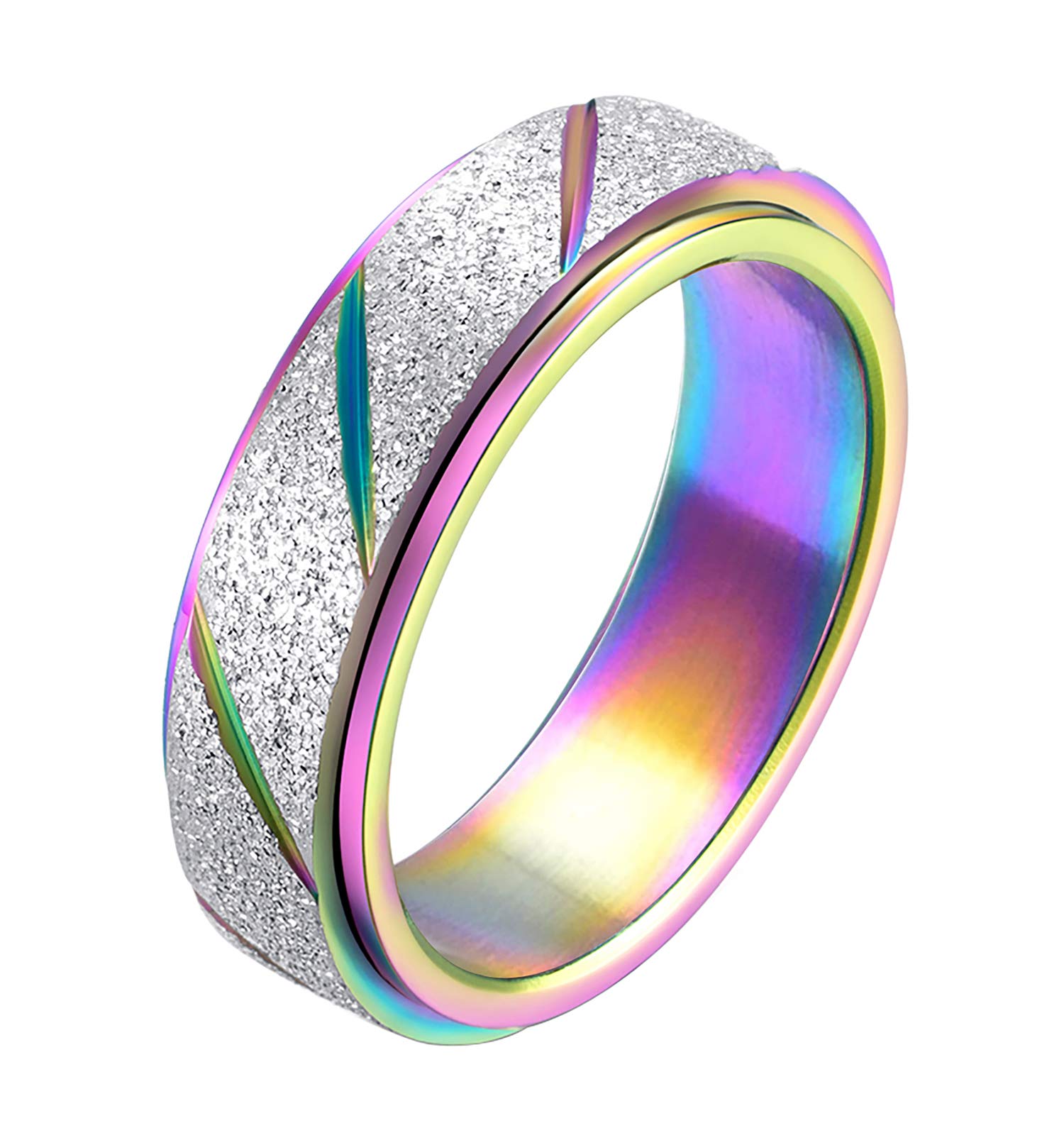 Snapklik.com : ALEXTINA Dainty Anxiety Ring Rainbow Spinner Ring For ...
