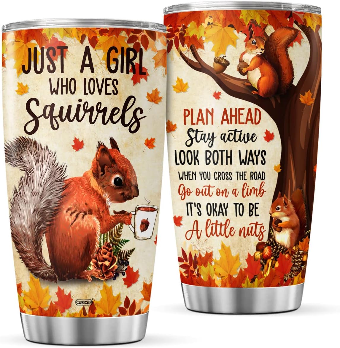Amazon.com | CUBICER Squirrel Coffee Tumbler 20 Oz Double Walled ...