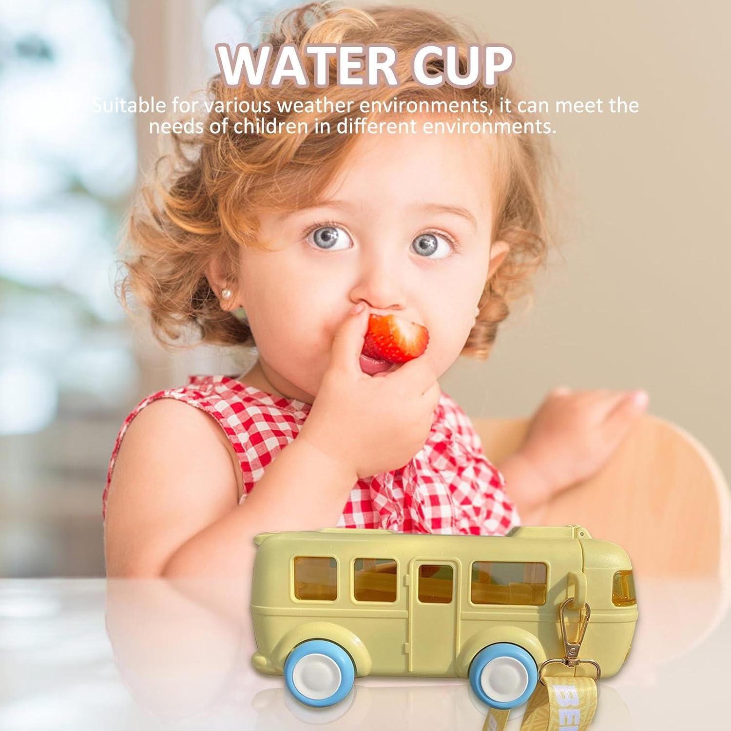 ALRAYA 2023 Car Straw Water Cup, Bus Water Bottle With Wheels,Portable ...