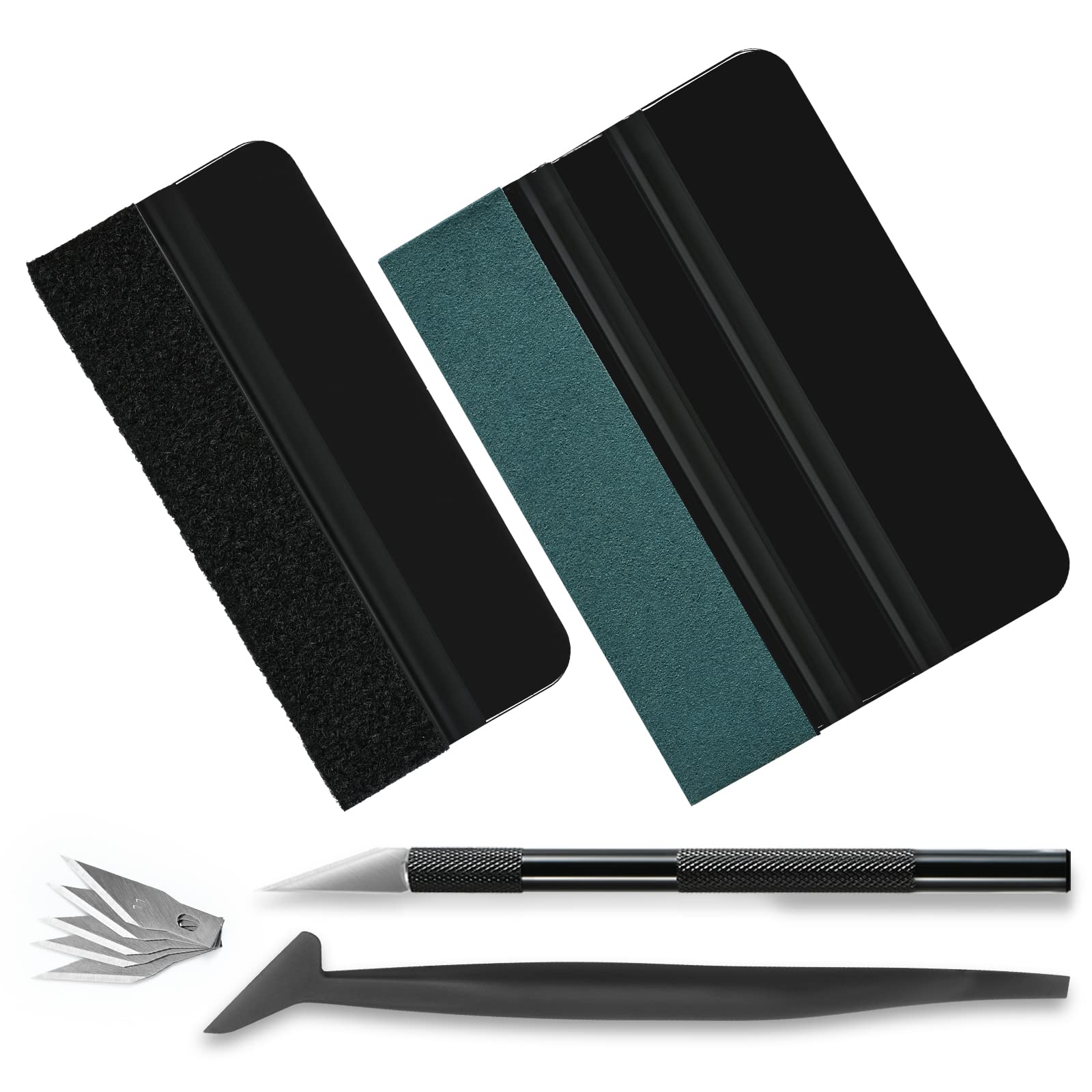 FOSHIO Car Vinyl Wrap Tool Kit, Micro Squeegee, Felt Squeegee for Vinyl, Craft Hobby Knife with ...