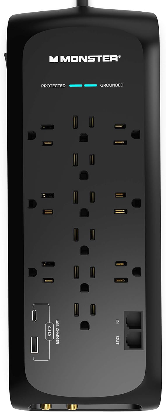Amazon.com: Monster Power Strip Surge Protector with USB Ports - Heavy ...