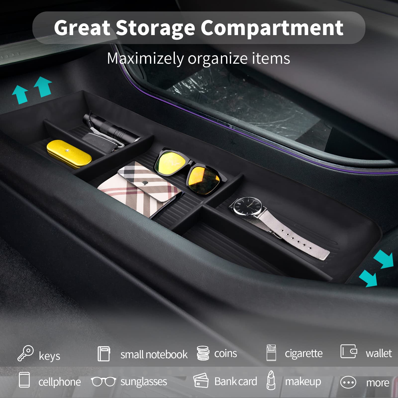 Snapklik.com : For 2023-2025 Cadillac Lyriq Center Console Organizer ...