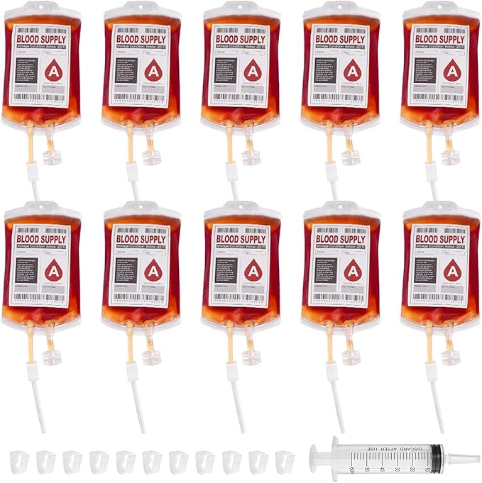 Amazon.com: SUPVOX 10 Pcs Blood Bag Drink Halloween Party Cups iv Bags ...