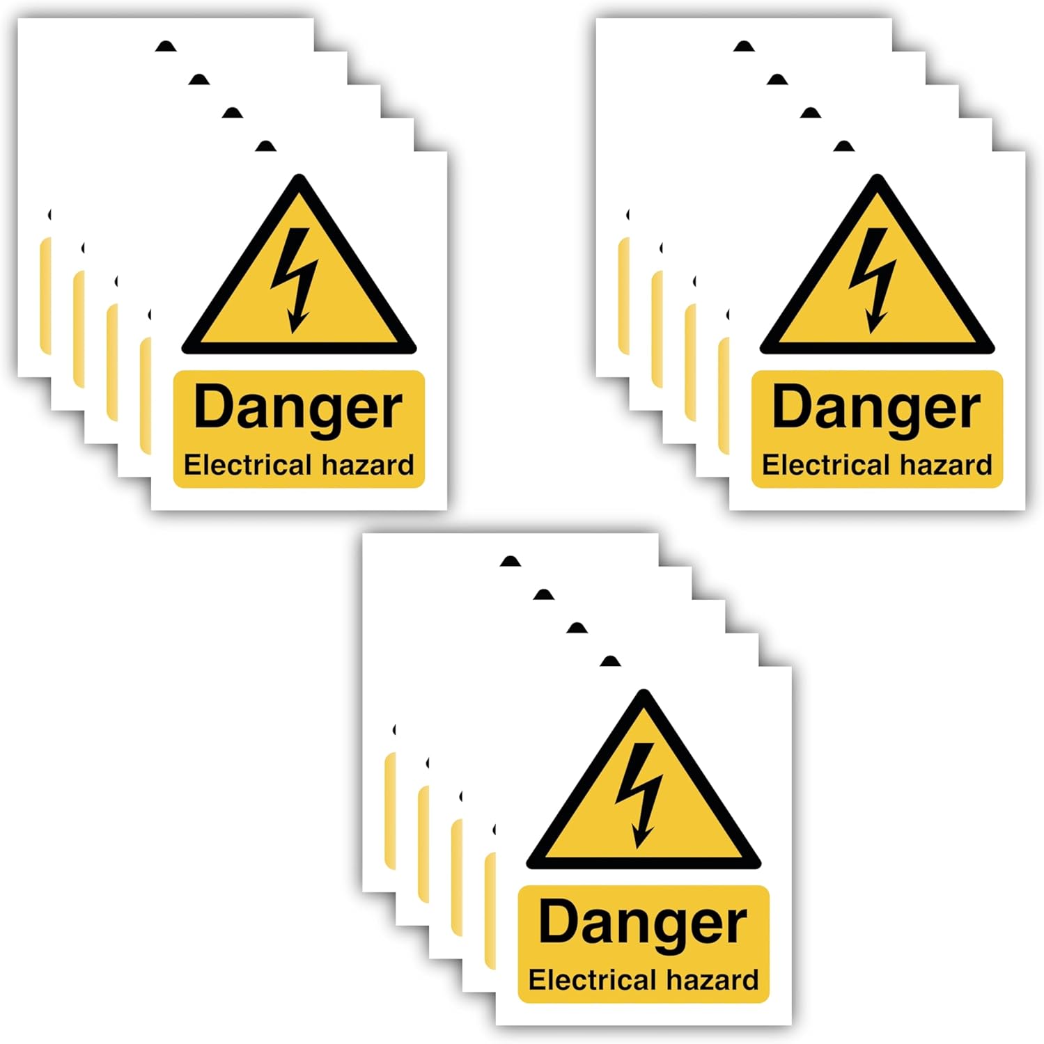 11CM X 9CM Pack of 15 Self Adhesive Danger Electrical Hazard Warning ...