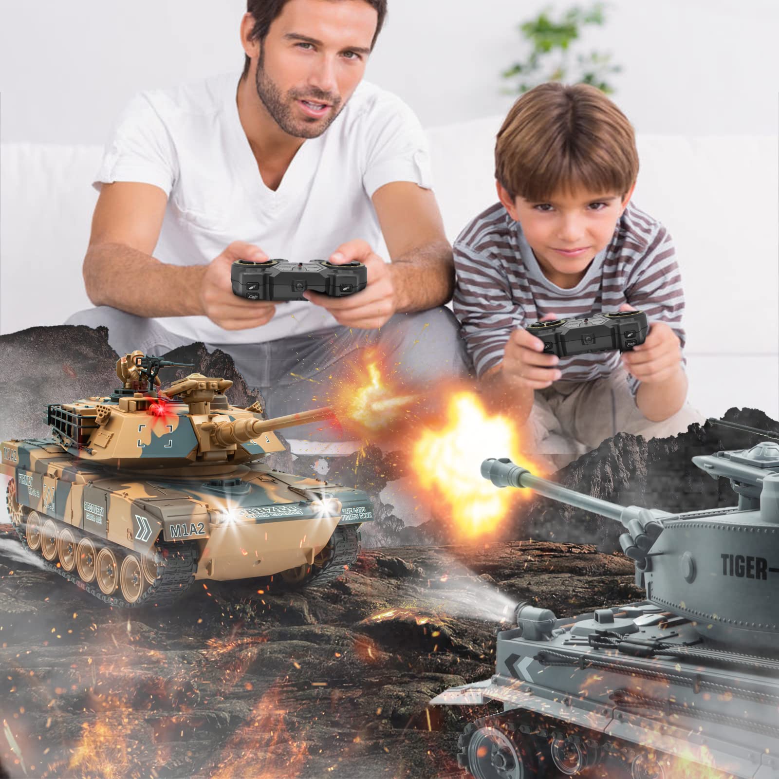 Buy Supdex 1/18 RC Tank for Adults, 2.4G Remote Control Battle Tank ...