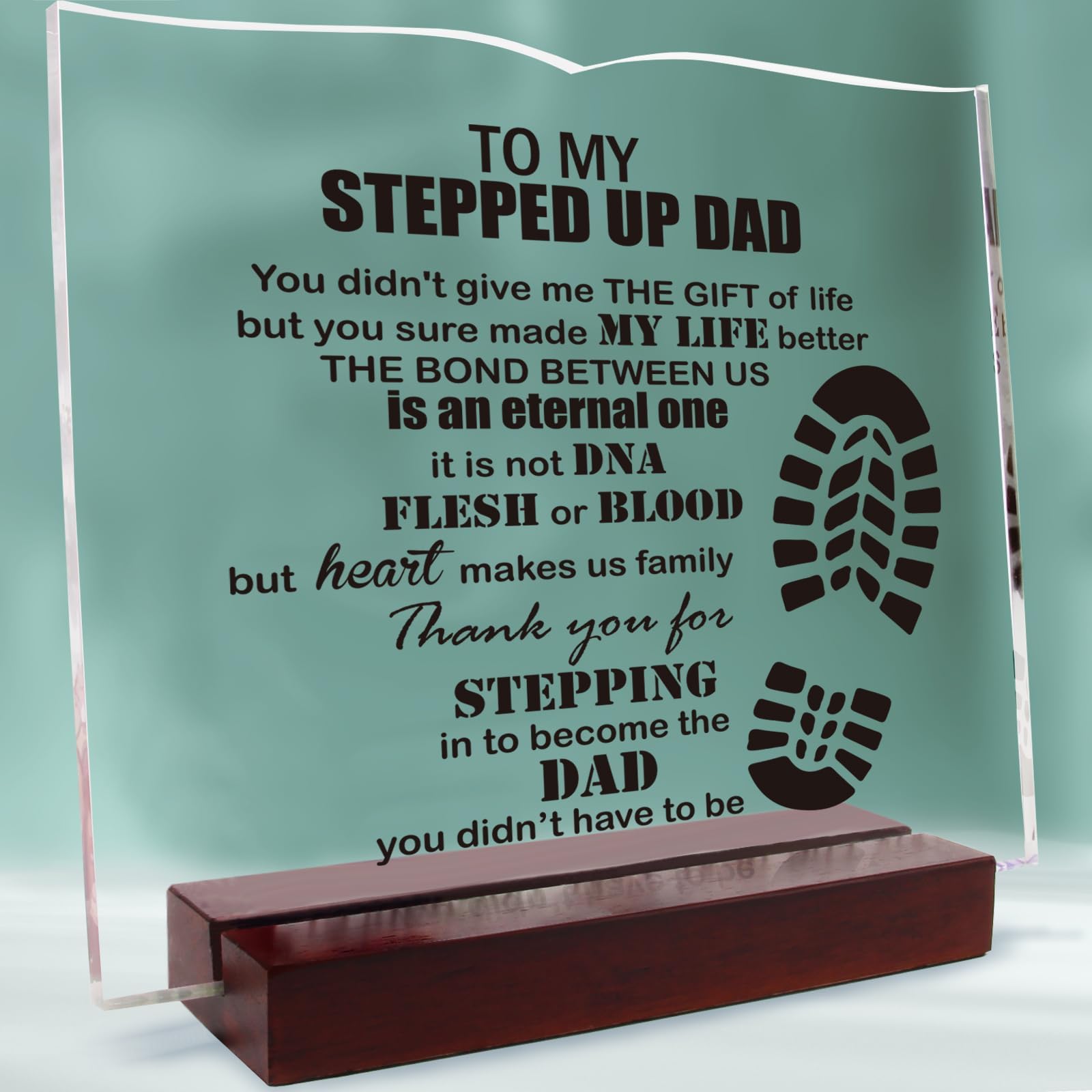 Amazon.com: Stepped Up Dad Rustic Wood Sign - Thank You for Being the ...
