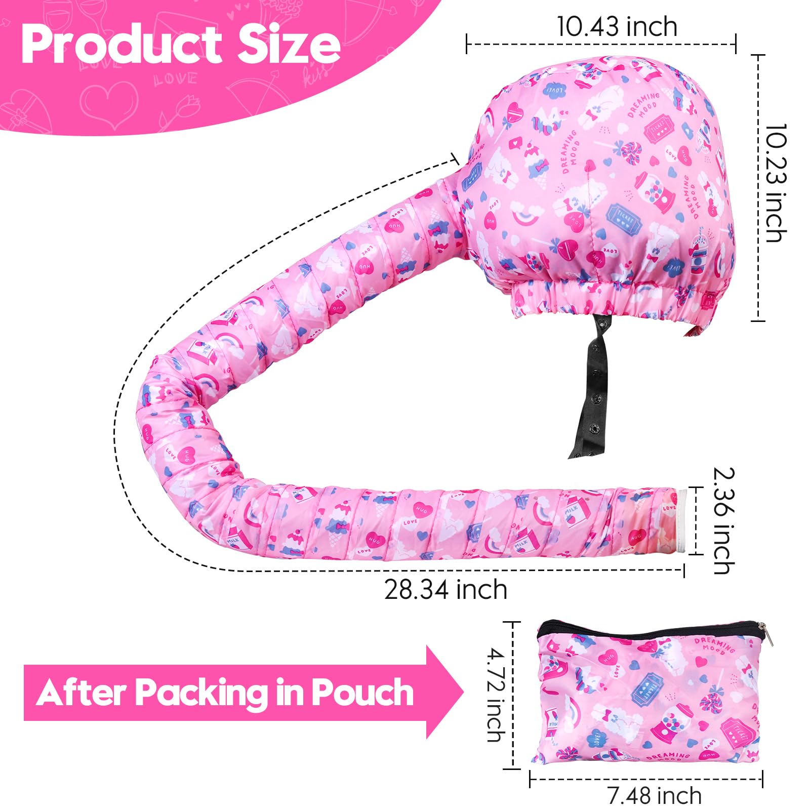 Snapklik.com : Bonnet Hair Dryer Cap Portable Soft For Kids Girl