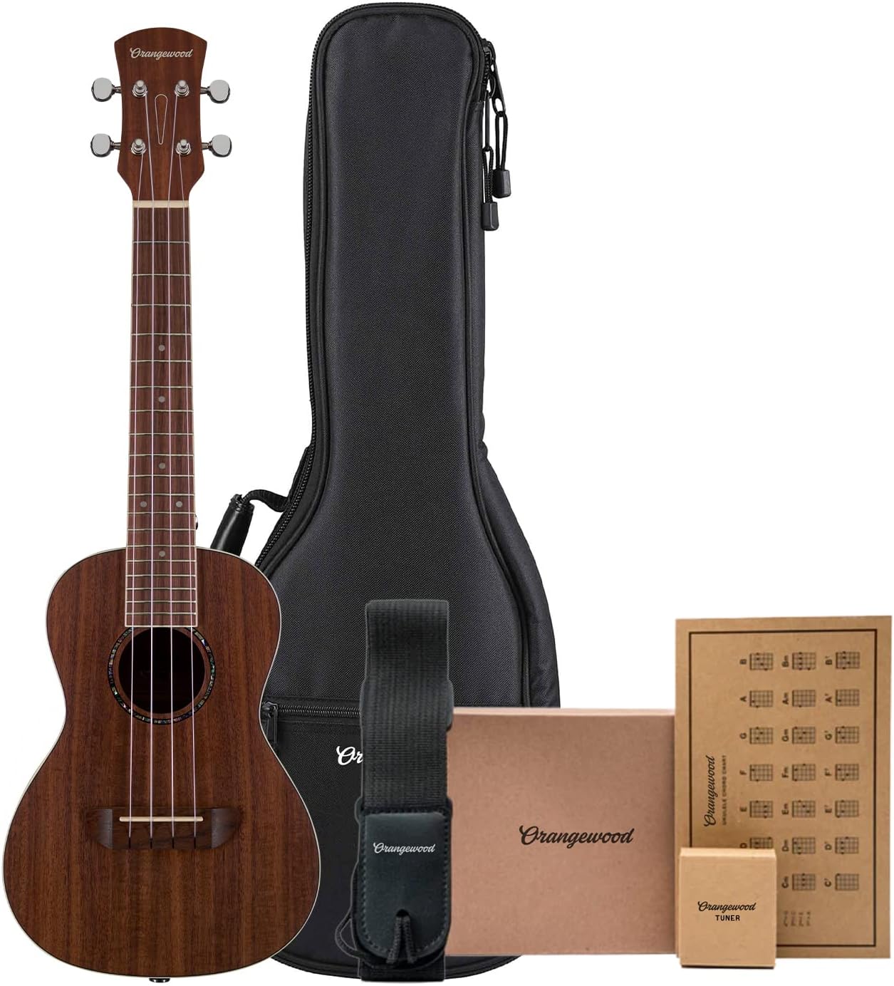 Amazon.com: Orangewood Harper Tenor Acacia with Aquila Strings, Premium ...