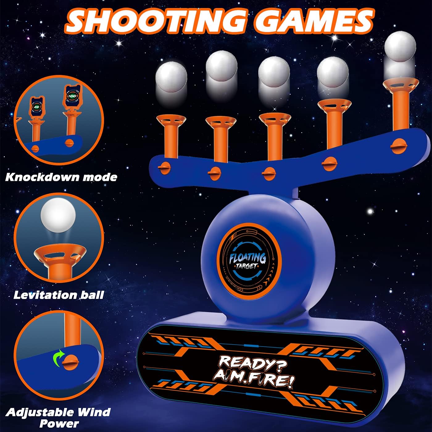 Bonbell Floating Target for Nerf Guns, Electric Target w/ Kids Toy Gun ...