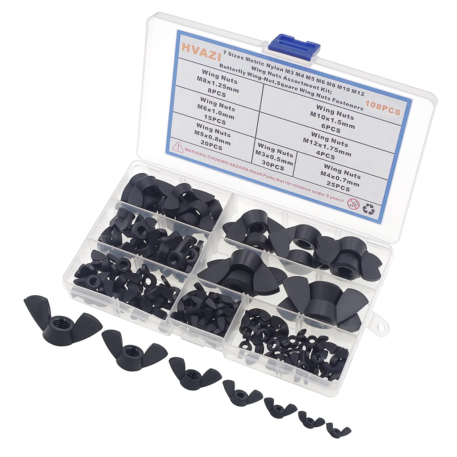 Snapklik.com : HVAZI 7 Sizes Metric Nylon M3 M4 M5 M6 M8 M10 M12 Wing ...